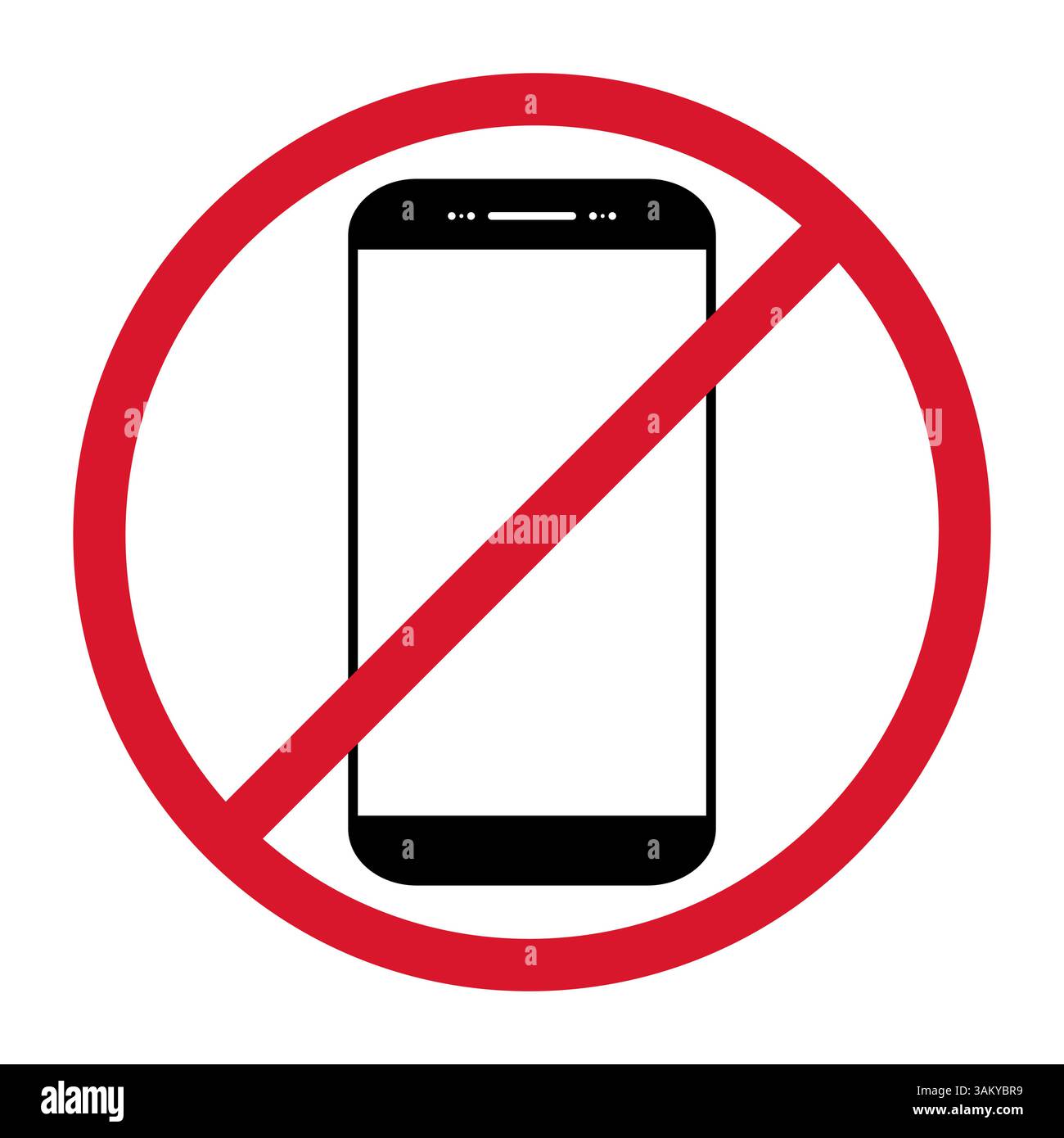 Mobile forbidden icon, no use phone sign, ban smartphone label vector ...