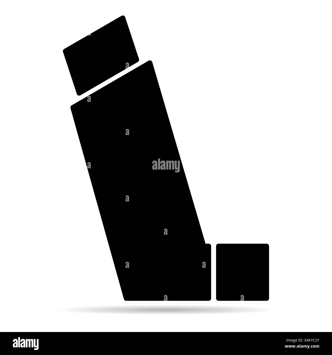 Asthma inhaler design shadow icon, medicine health care sign, graphic ...