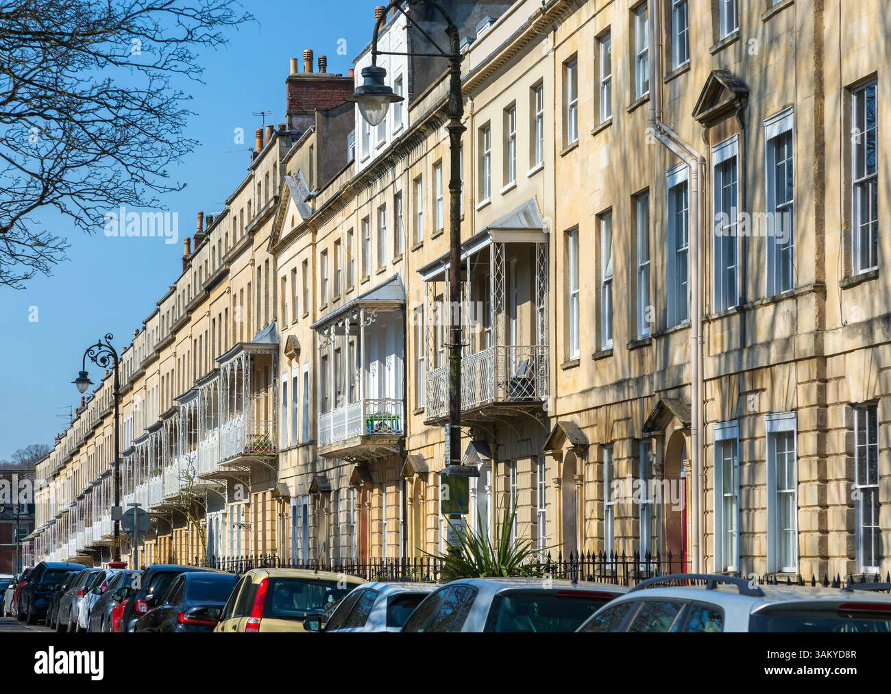 Historic buildings Georgian style terraced housing, West Mall, Clifton ...