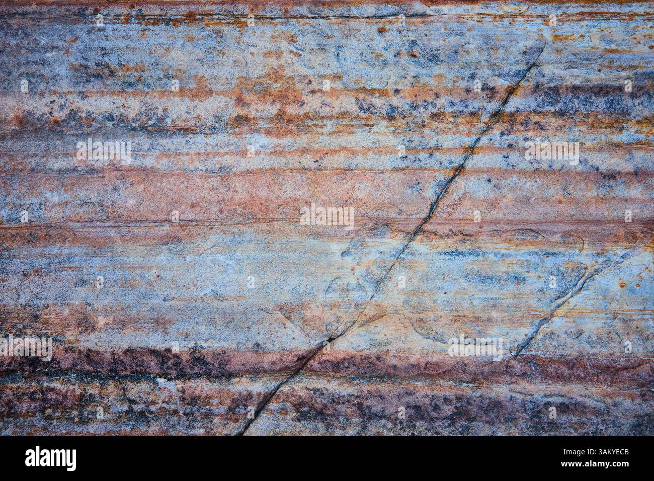 Sedimentary Rock Layers with Diagonal Crack Close-Up Stock Photo - Alamy