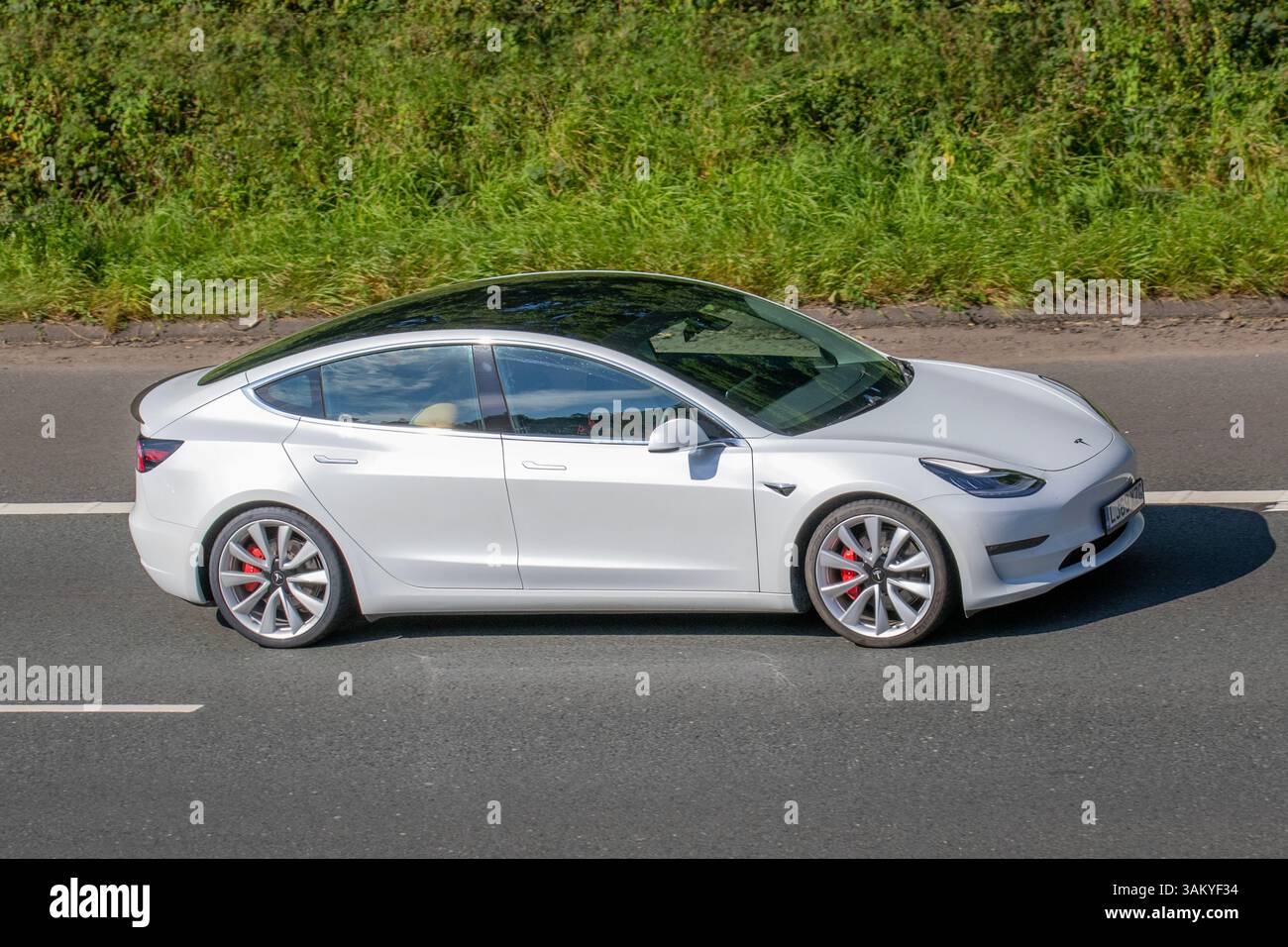 2019 White Tesla Model 3 Electricity Performance AWD all models ...