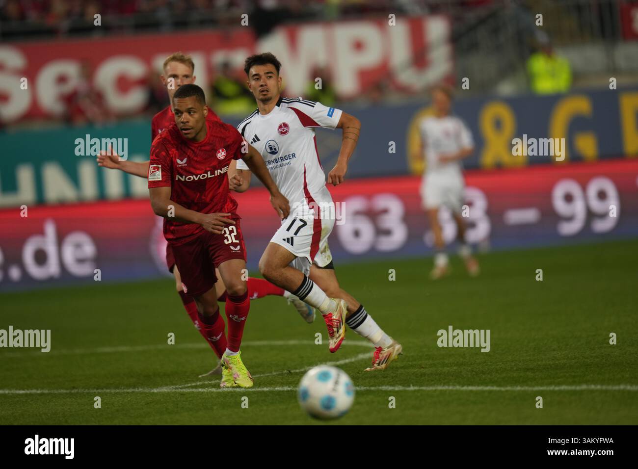 Kaiserslautern, Germany. 12th Apr, 2025. Soccer: Bundesliga 2, 1. FC Kaiserslautern - 1. FC ...