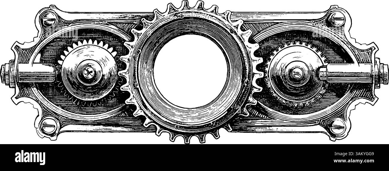 Steampunk gears engraving with intricate mechanical design for ...