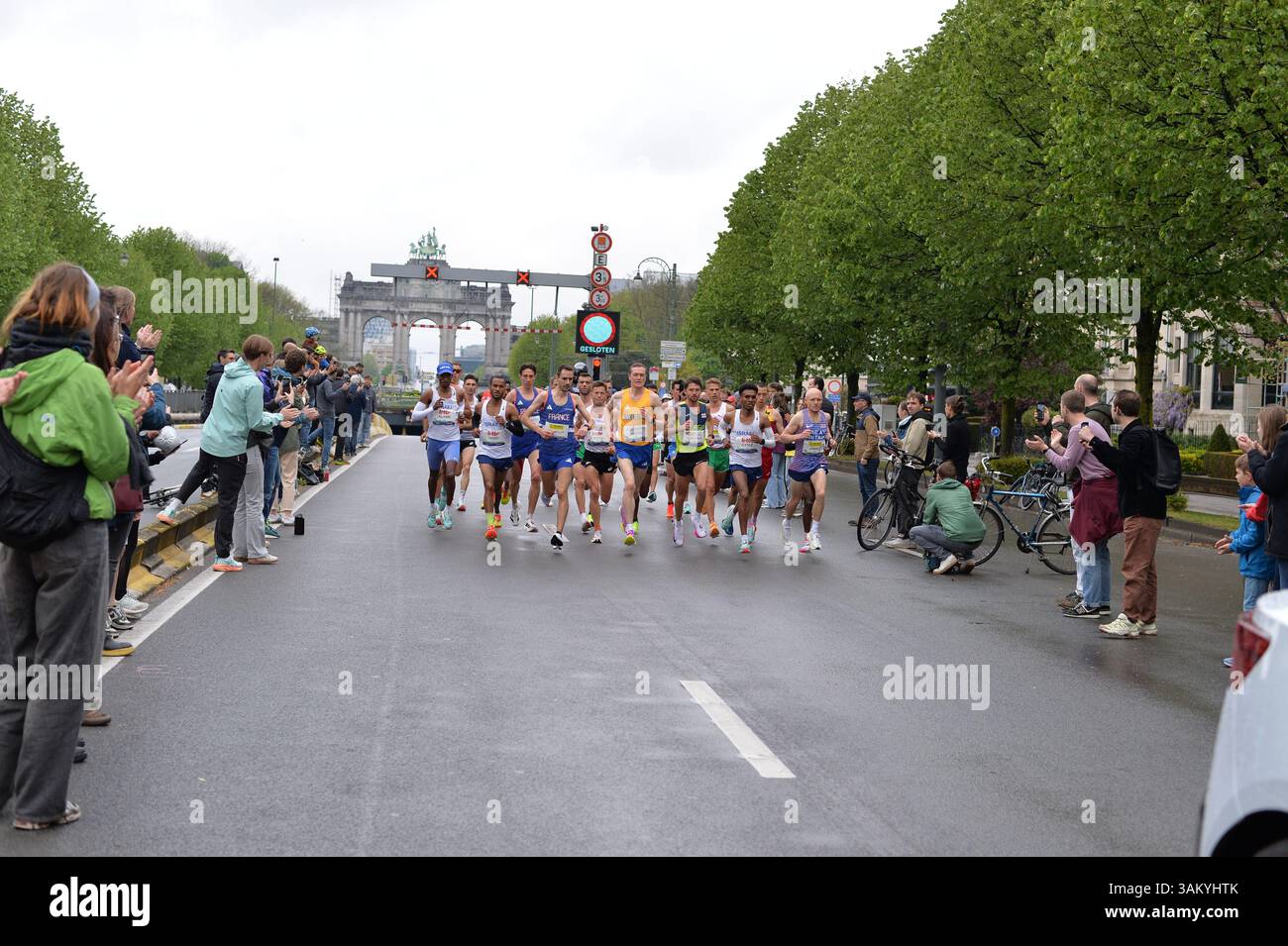 Brussels, Belgium. 13th Apr, 2025. The marathon race at European ...