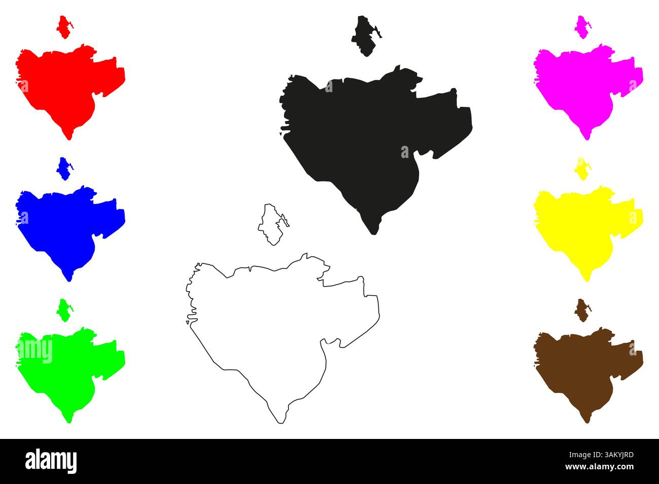 Jamnagar city (Republic of India, State of Gujarat) map vector ...