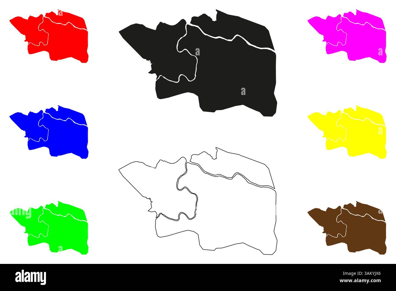 Jamshedpur city (Republic of India, State of Jharkhand) map vector ...