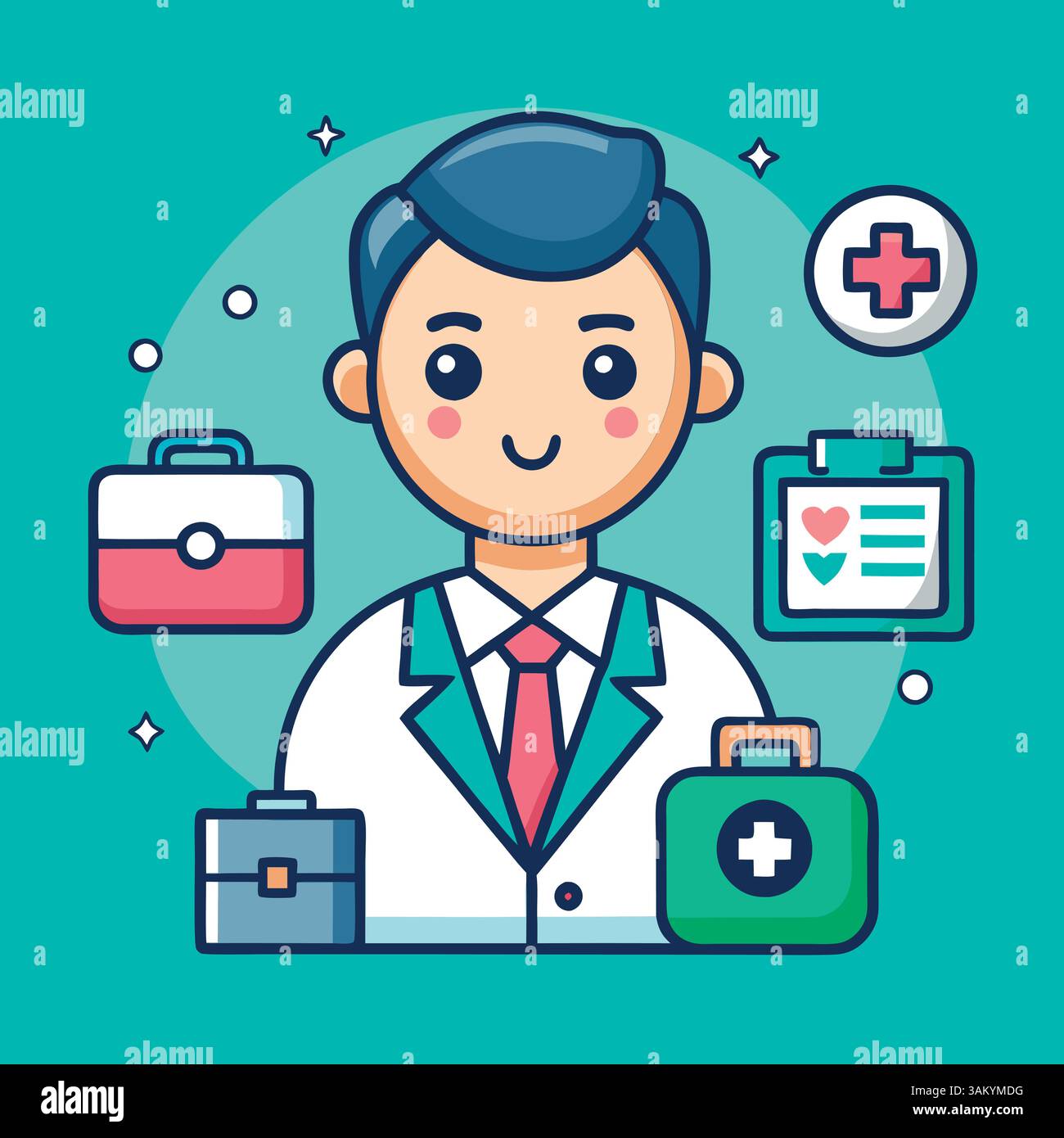 Cartoon medical clipboard red Stock Vector Images - Alamy