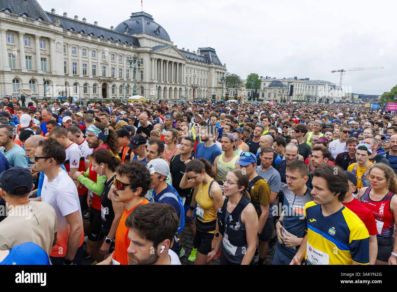 Brussels, Belgium. 13th Apr, 2025. Runners pictured in action during ...