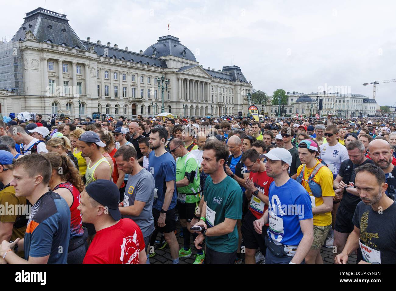 Brussels, Belgium. 13th Apr, 2025. Runners pictured in action during ...