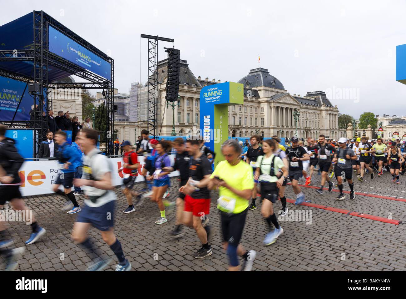 Brussels, Belgium. 13th Apr, 2025. Runners pictured in action during ...