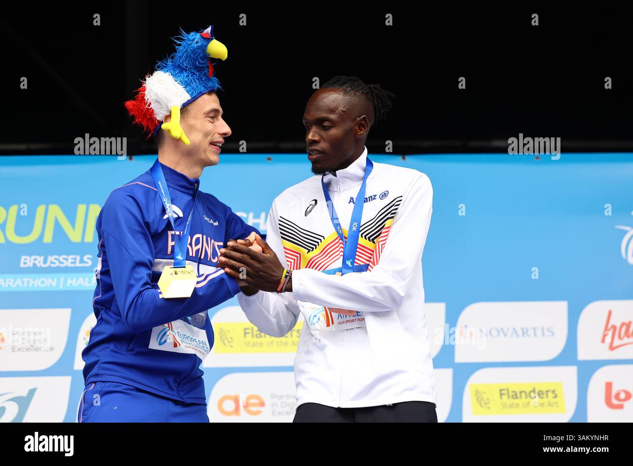 Brussels, Belgium. 13th Apr, 2025. Winner French Yann Schrub and third ...