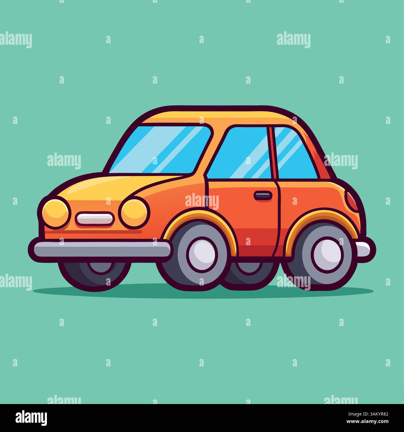Car Vehicle Cartoon Vector Icon Illustration Vehicle Transportation ...