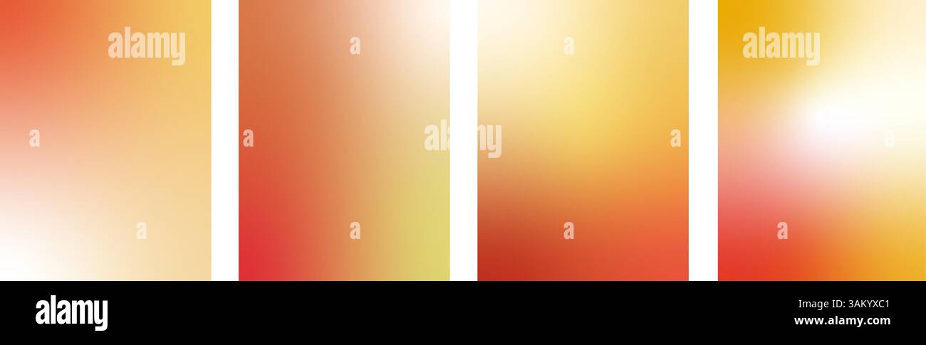 Warm gradient backgrounds. Autumn gradation templates set. Vector ...