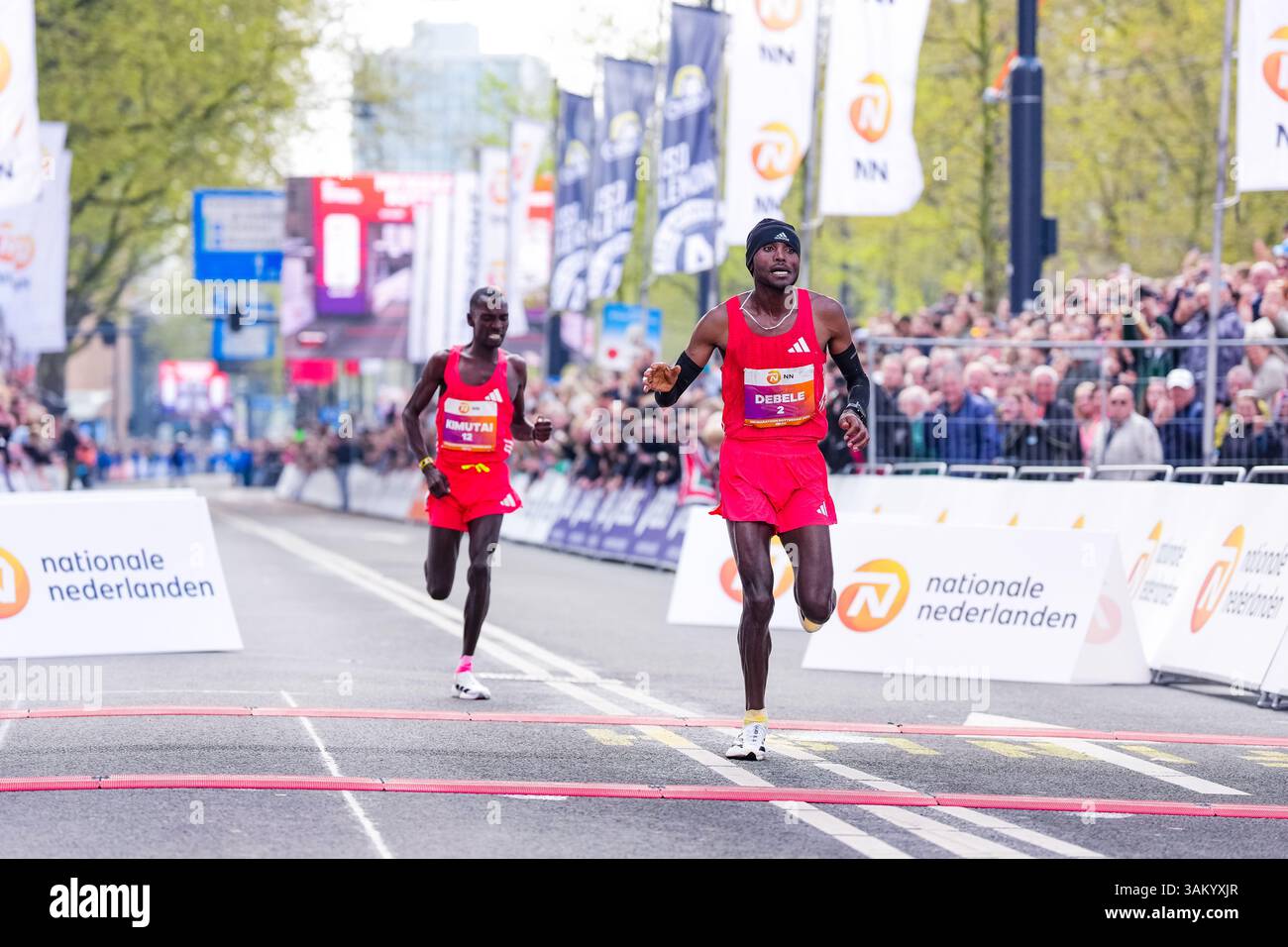 Rotterdam - 3rd place NN Marathon (ETH) Chimdessa Debele during the ...