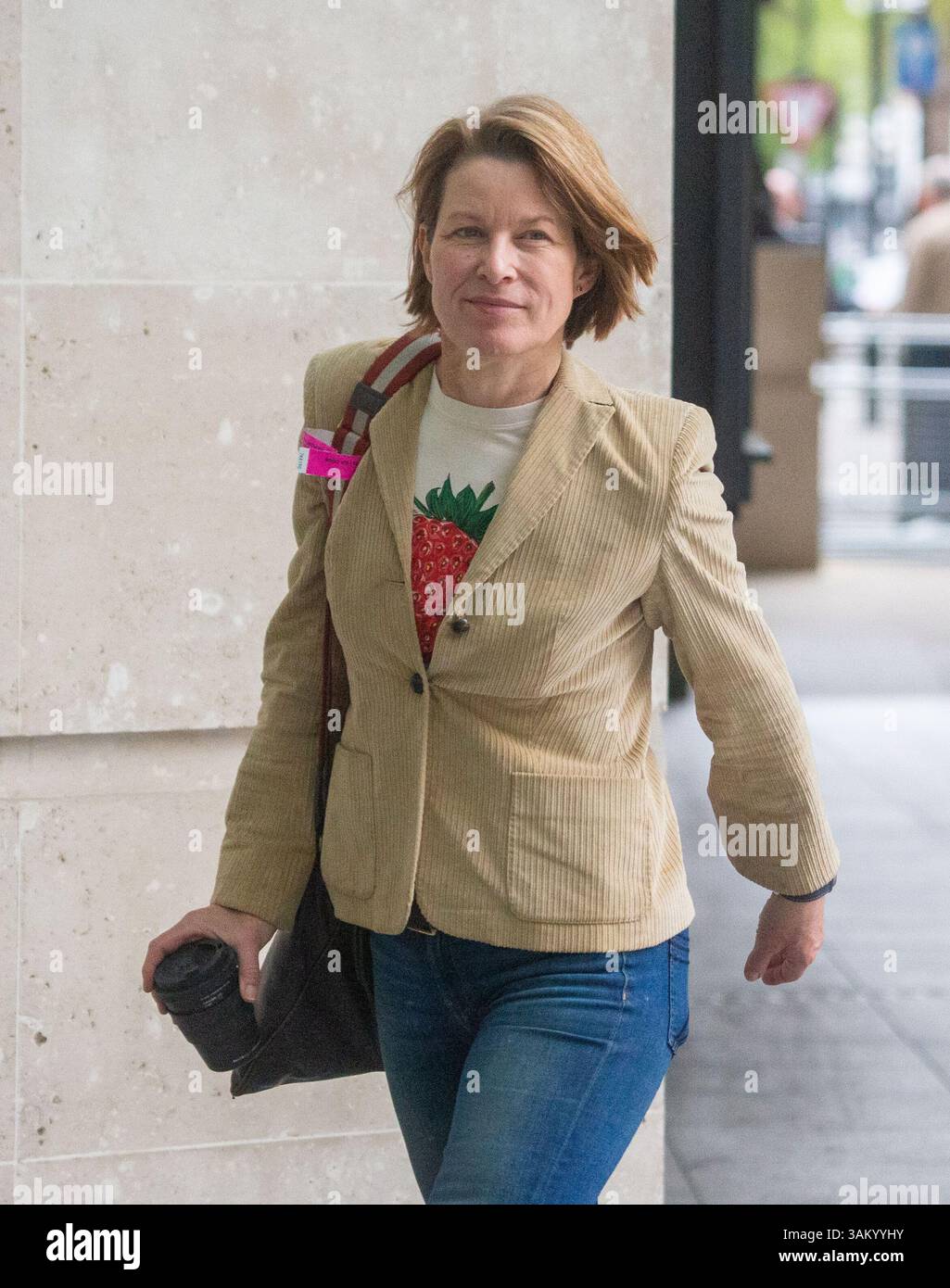 London, England, UK. 13th Apr, 2025. Journalist STEPHANIE FLANDERS ...