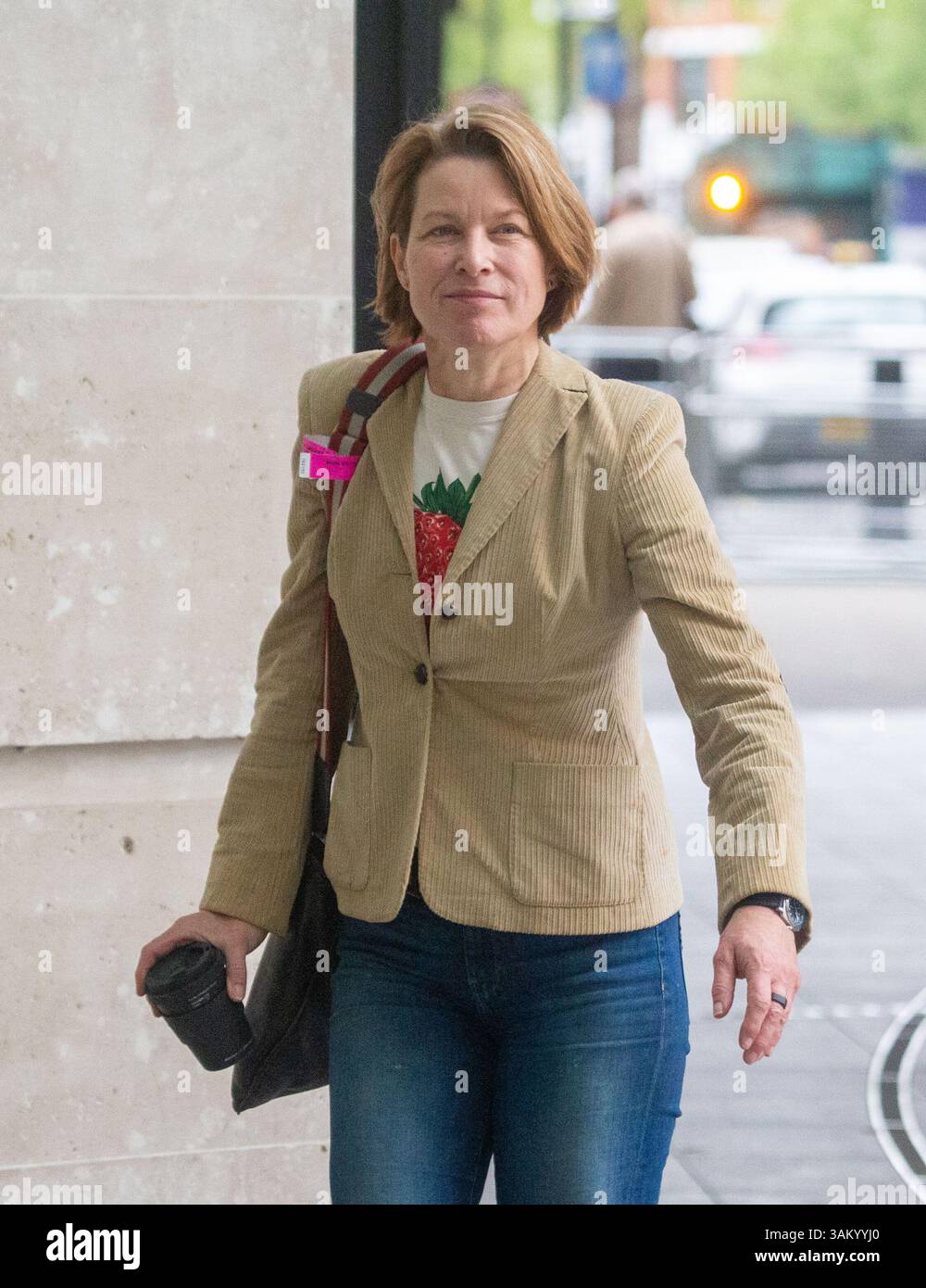 London, England, UK. 13th Apr, 2025. Journalist STEPHANIE FLANDERS ...