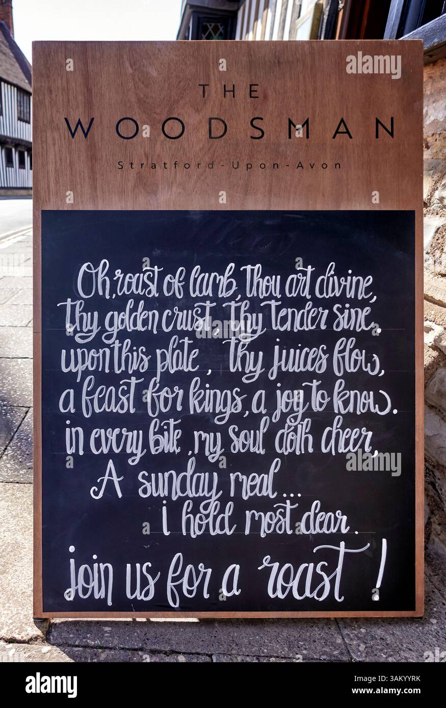 An ode to a roast dinner. Poetry notice board advertising a Sunday ...