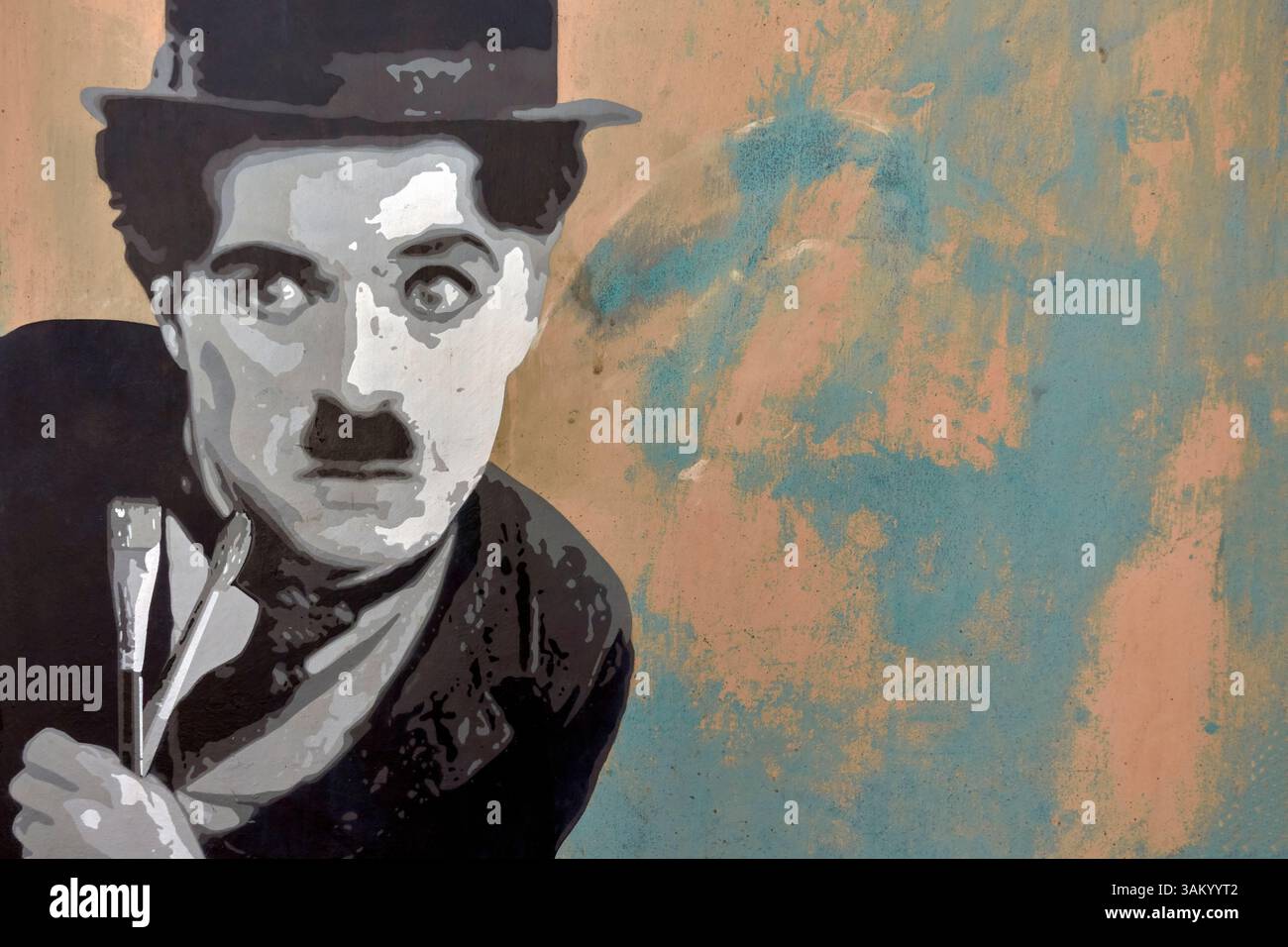Charlie Chaplin painting Stock Photo - Alamy