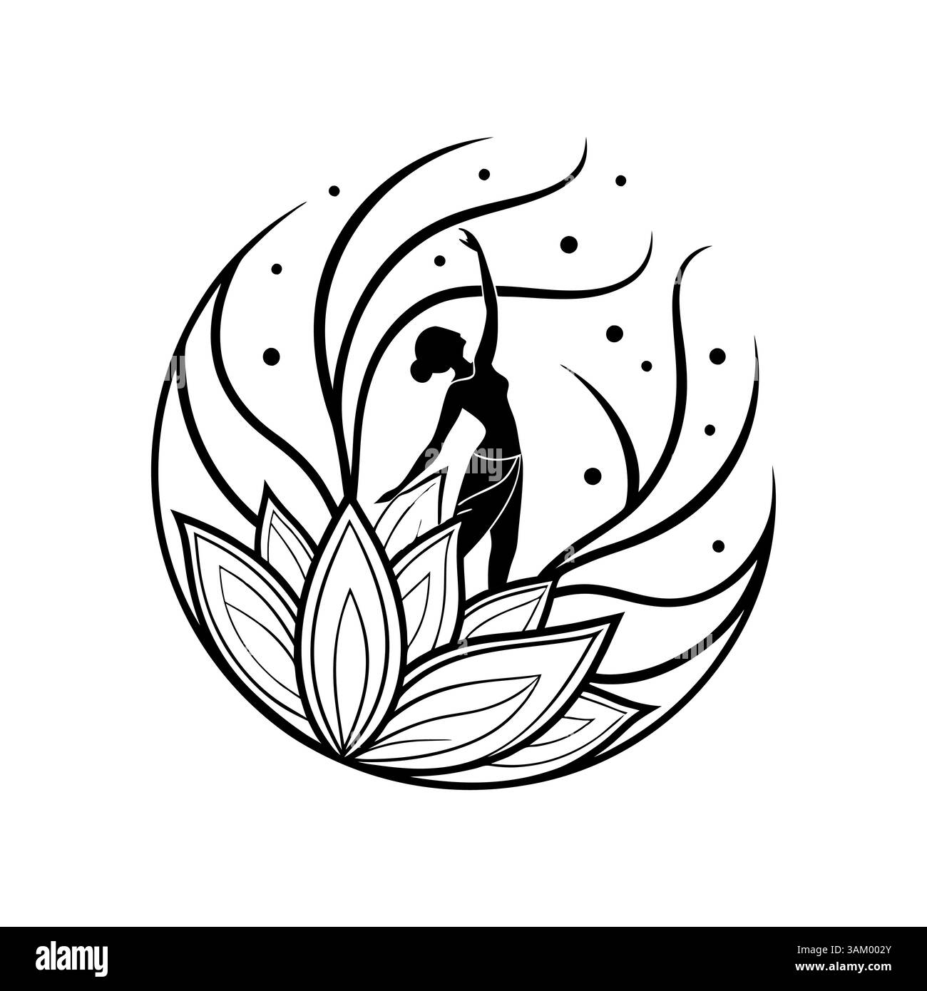 White lotus green flower Stock Vector Images - Alamy