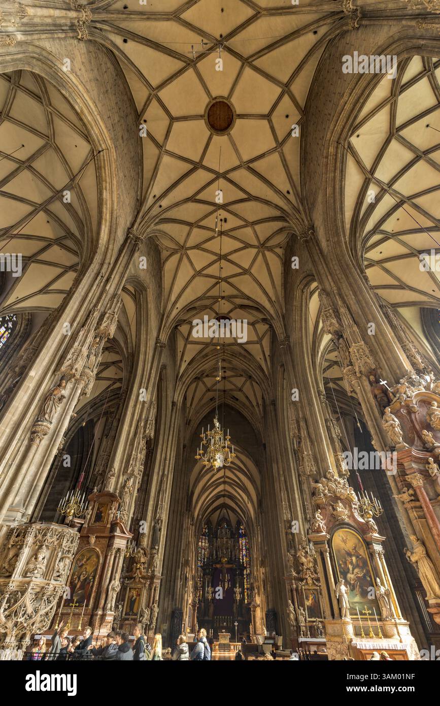Gothic nave, St. Stephen's Cathedral, Stephansdom, Stephansplatz ...