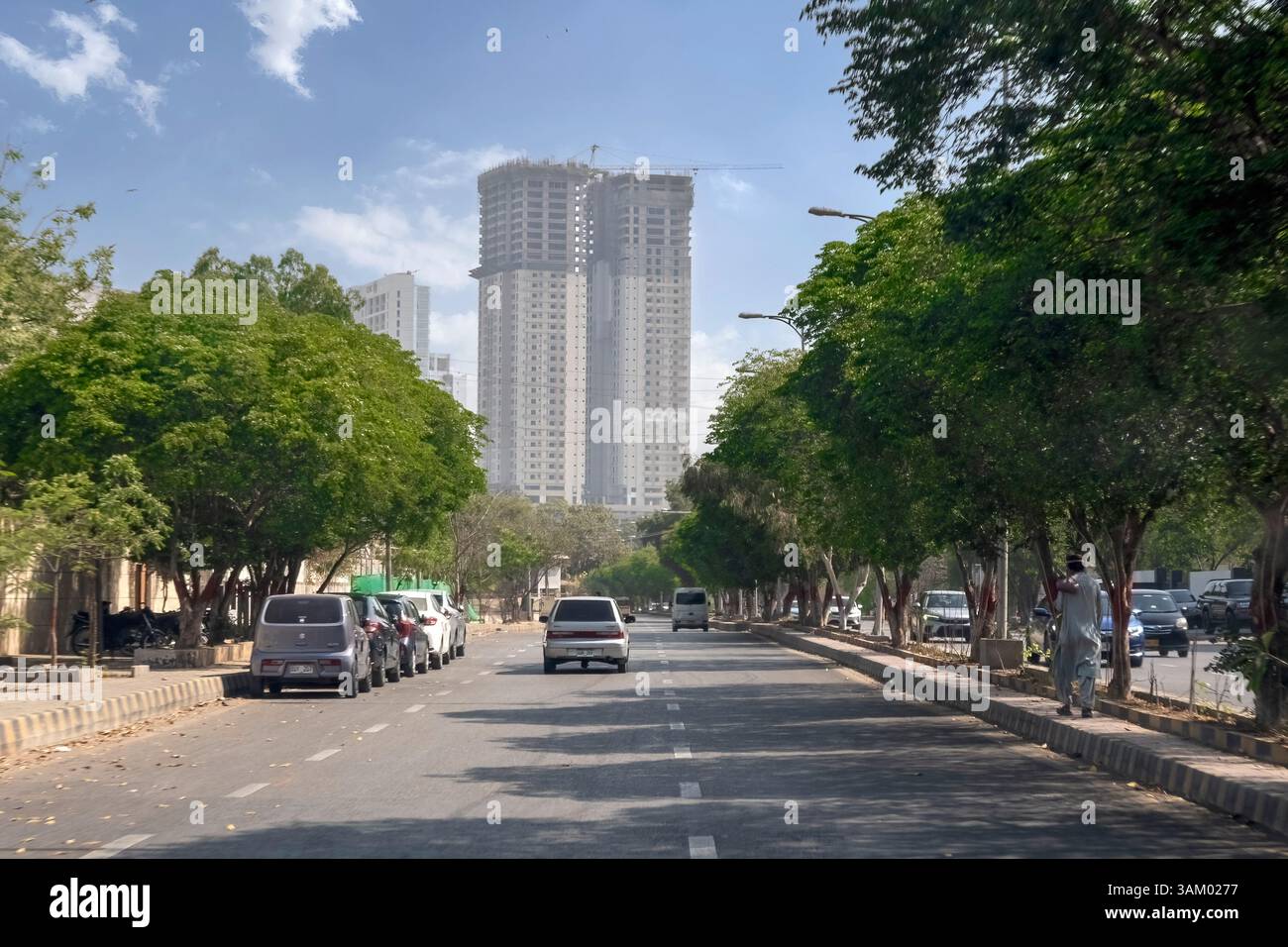 Karachi, Pakistan - April 04, 2025: Day time Karachi Skyline view from ...