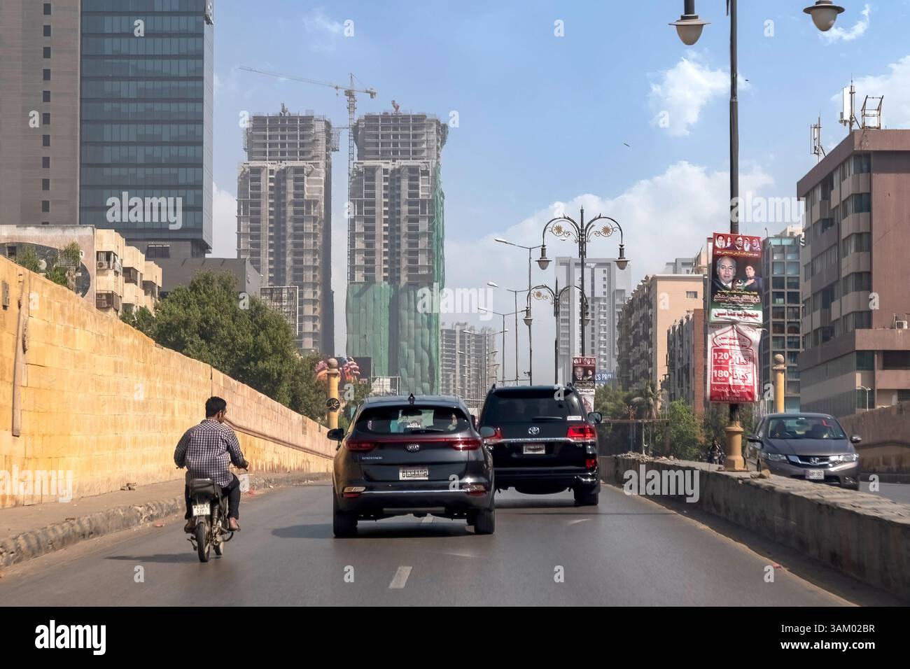 Karachi bridges and underpasses. Traffic and transport concept Stock ...