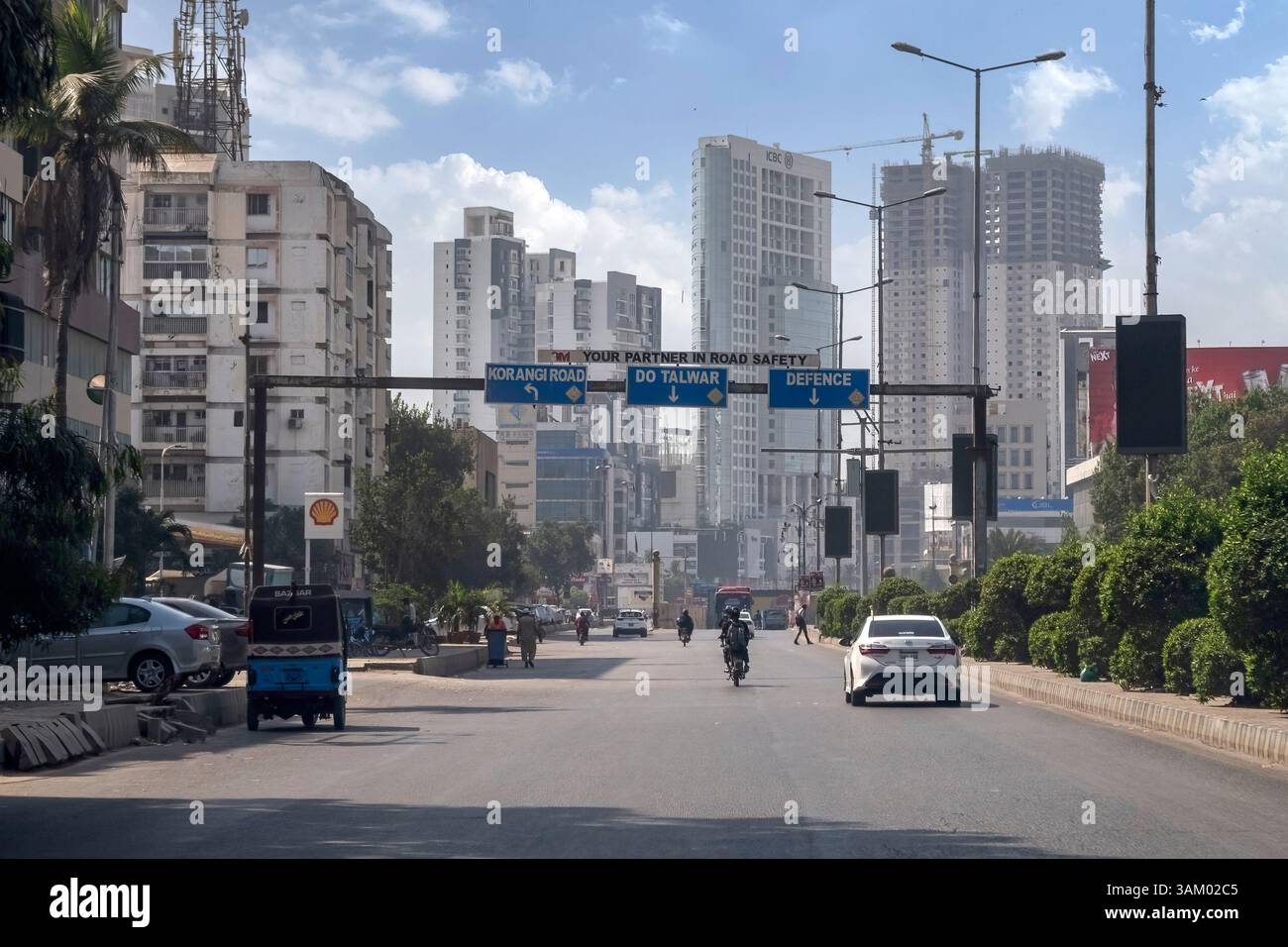 Day time Karachi Skyline view from Clifton Karachi. Buildings and ...