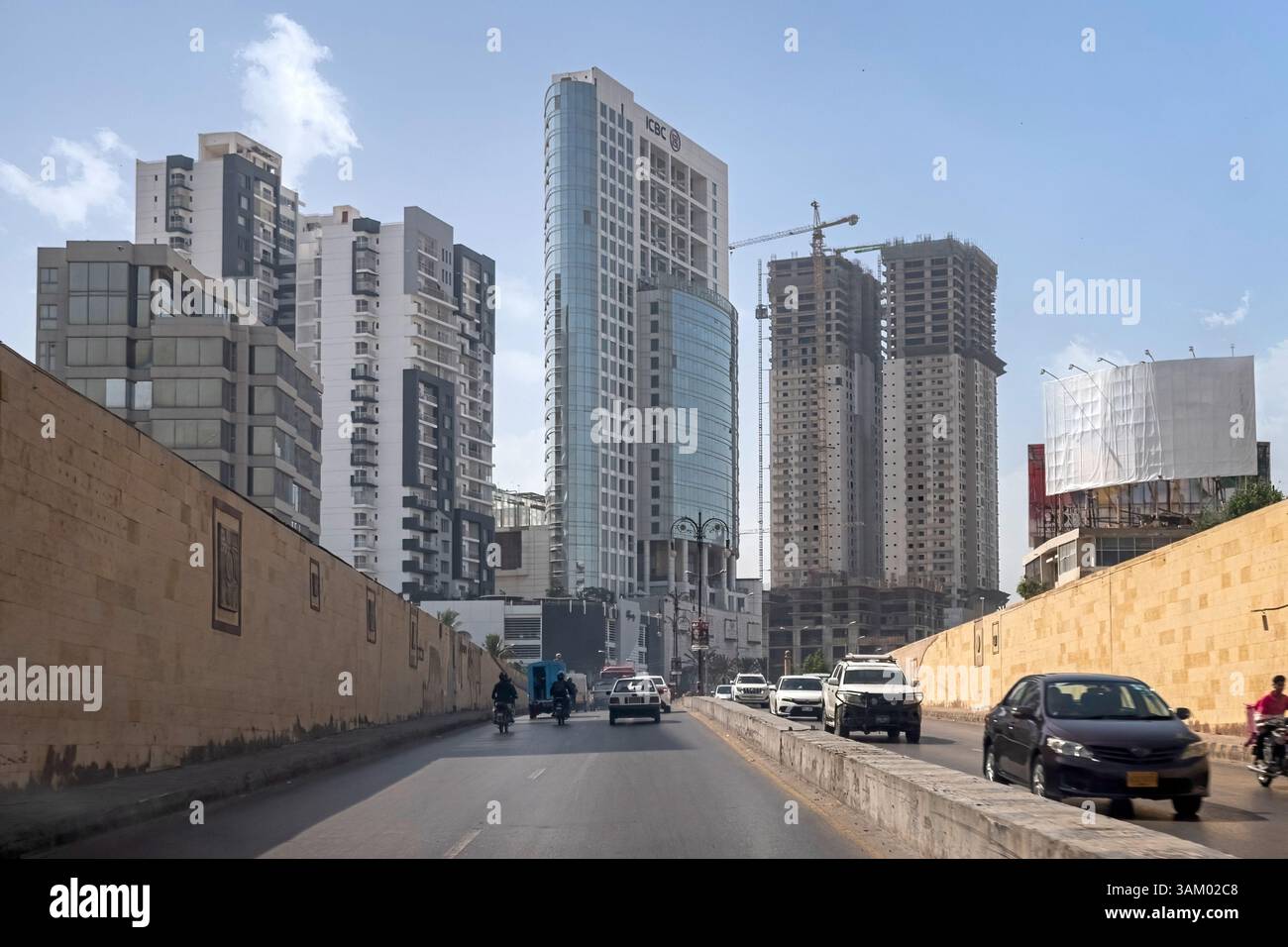 Day time Karachi Skyline view from Clifton Karachi. Buildings and ...