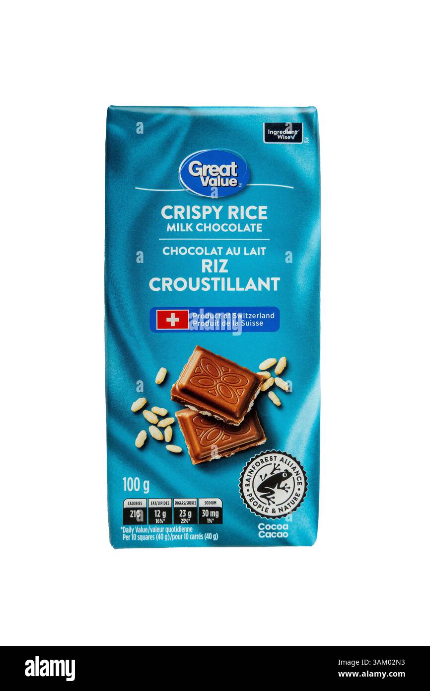 Walmart Canada Brand Great Value Crispy Rice Milk Chocolate Bar With ...