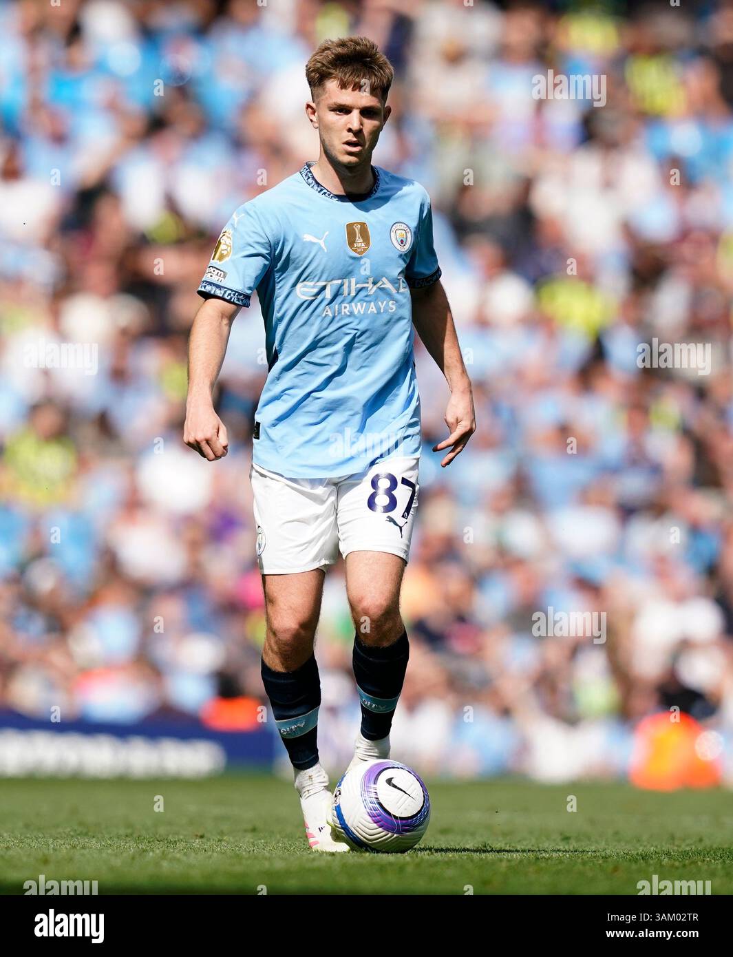 Manchester, UK. 12th Apr, 2025. James McAtee of Manchester City during ...
