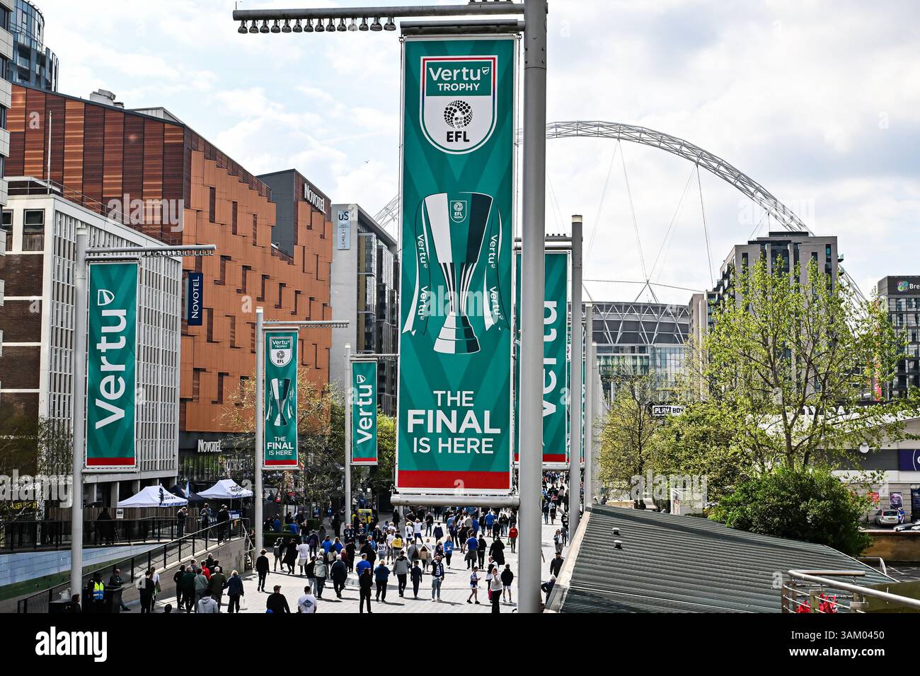 Vertue advertising on Wembley Way during the Vertu Trophy Final between ...