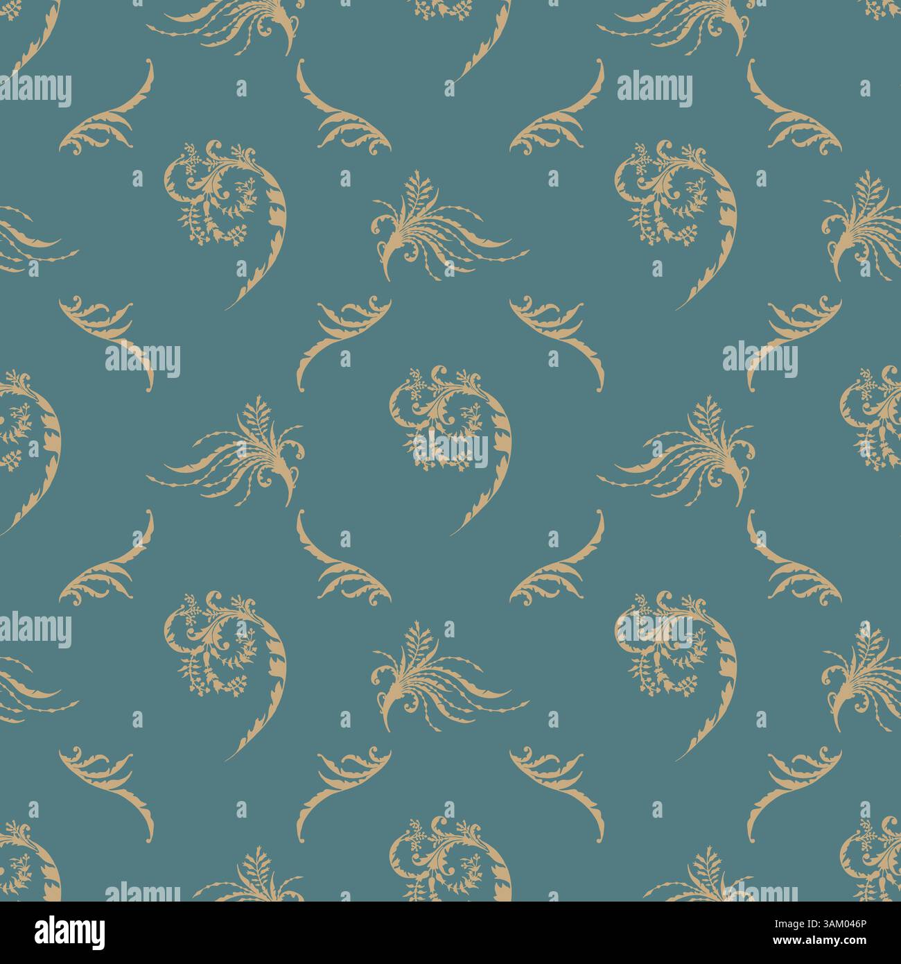 Vector textile wallpaper damask seamless pattern Stock Vector Image ...