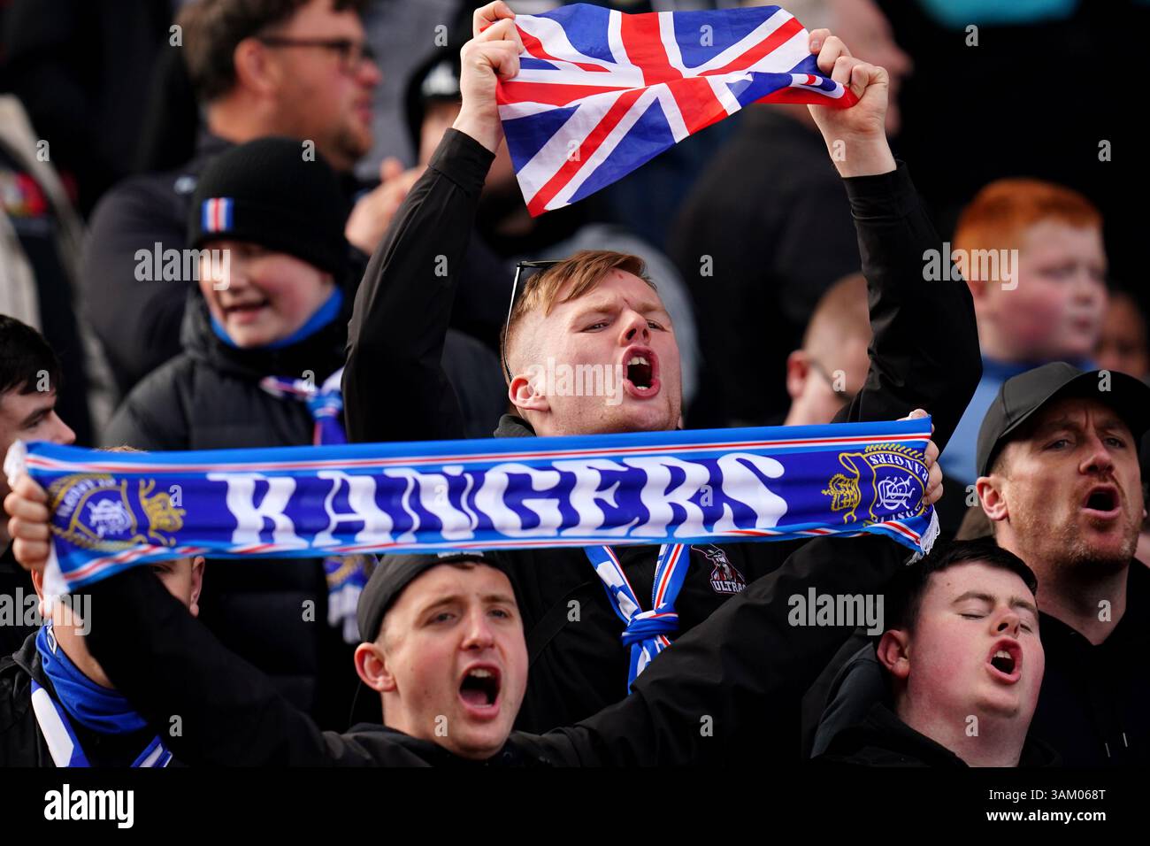 Rangers fans in the stands before the William Hill Premiership match at ...