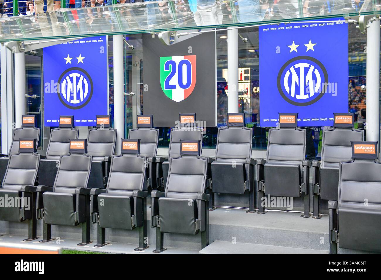 Milano, Italy. 12th, April 2025. Substitution bench of Inter seen at ...