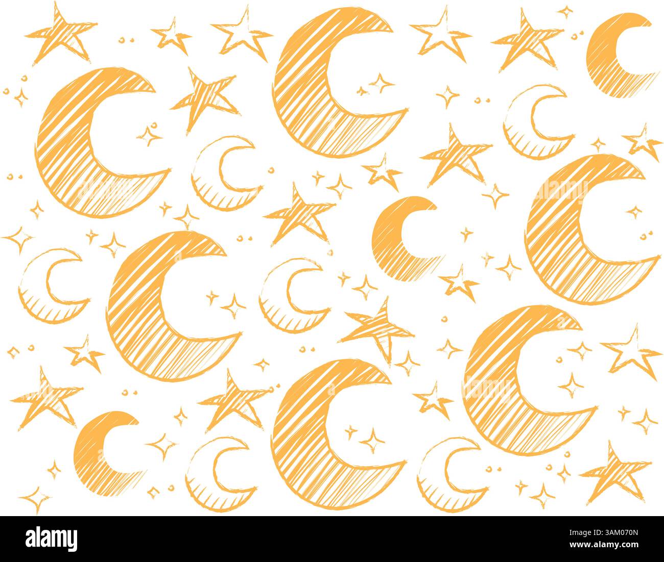 Dreamy hand drawn line art collection of moon, stars, and celestial ...