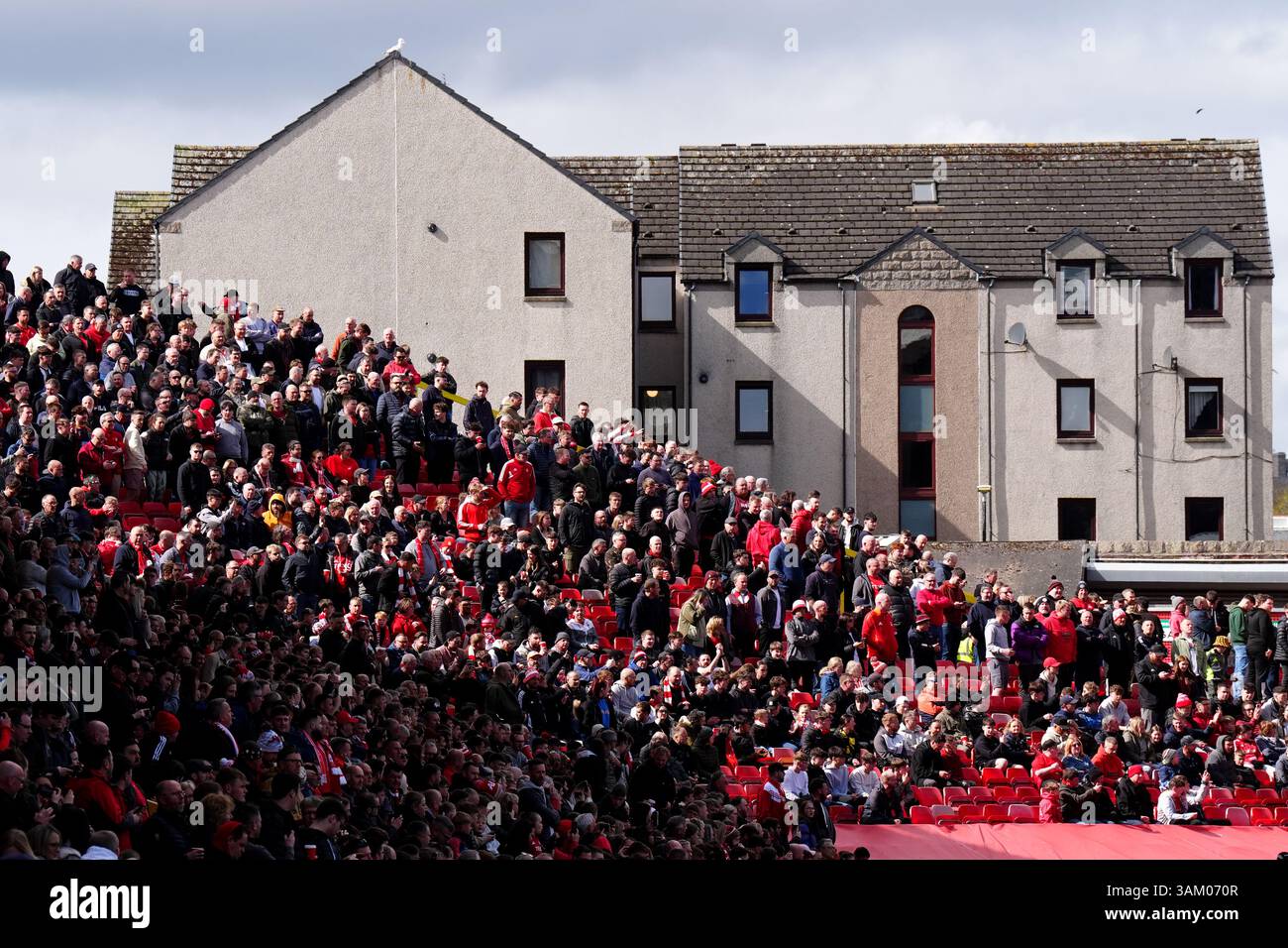 Aberdeen fans in the stands before the William Hill Premiership match ...