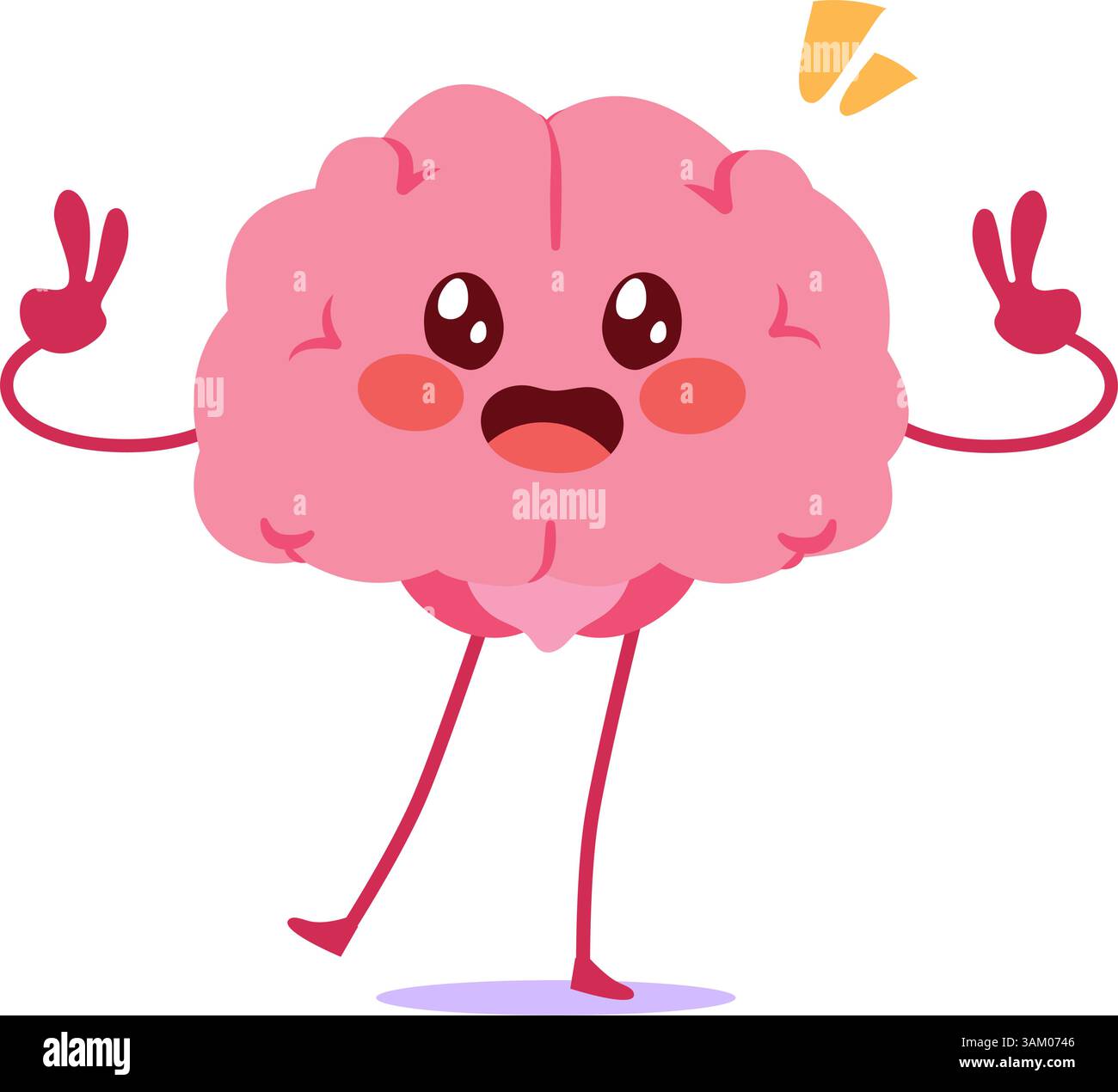 Happy energy brain of person with high dopamine concept vector ...