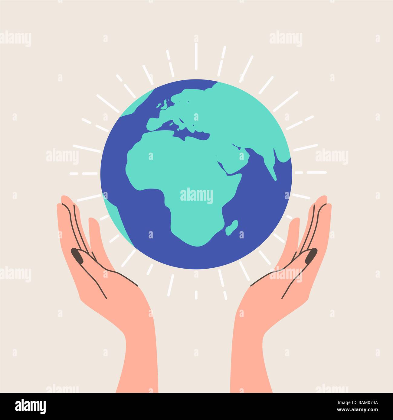 Earth Day eco flat illustration for social poster, banner or card on ...