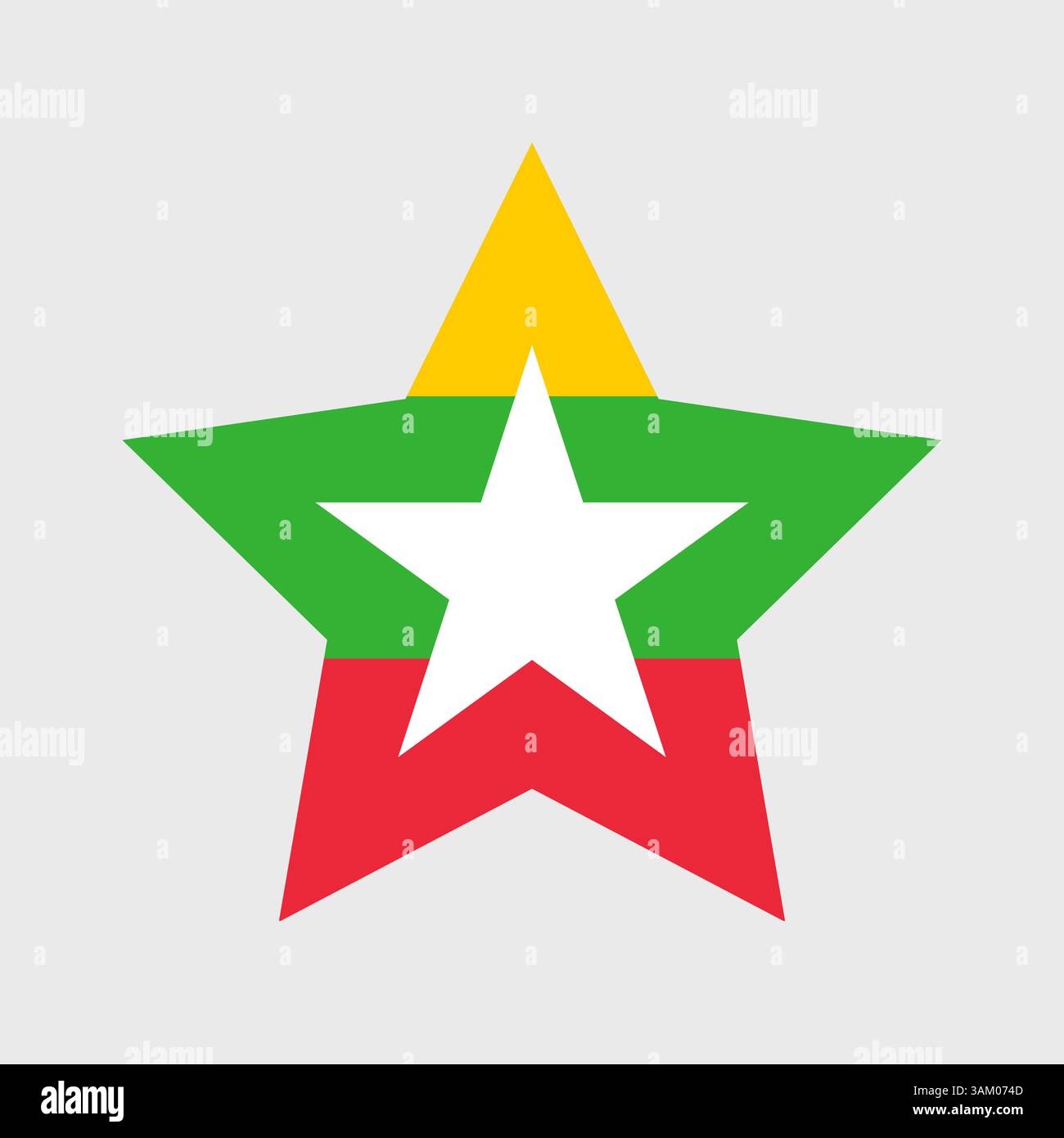 Myanmar Flag icon. Official vector Burma flag isolated on white ...