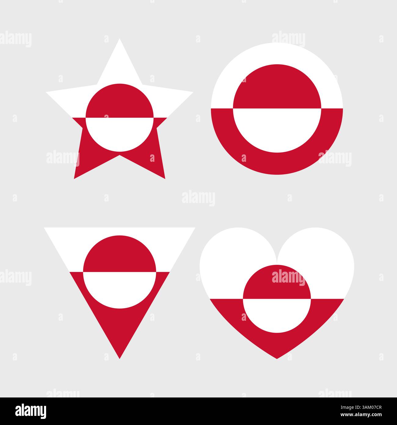Greenland Flag icon. Official vector Greenland flag icons set in the ...
