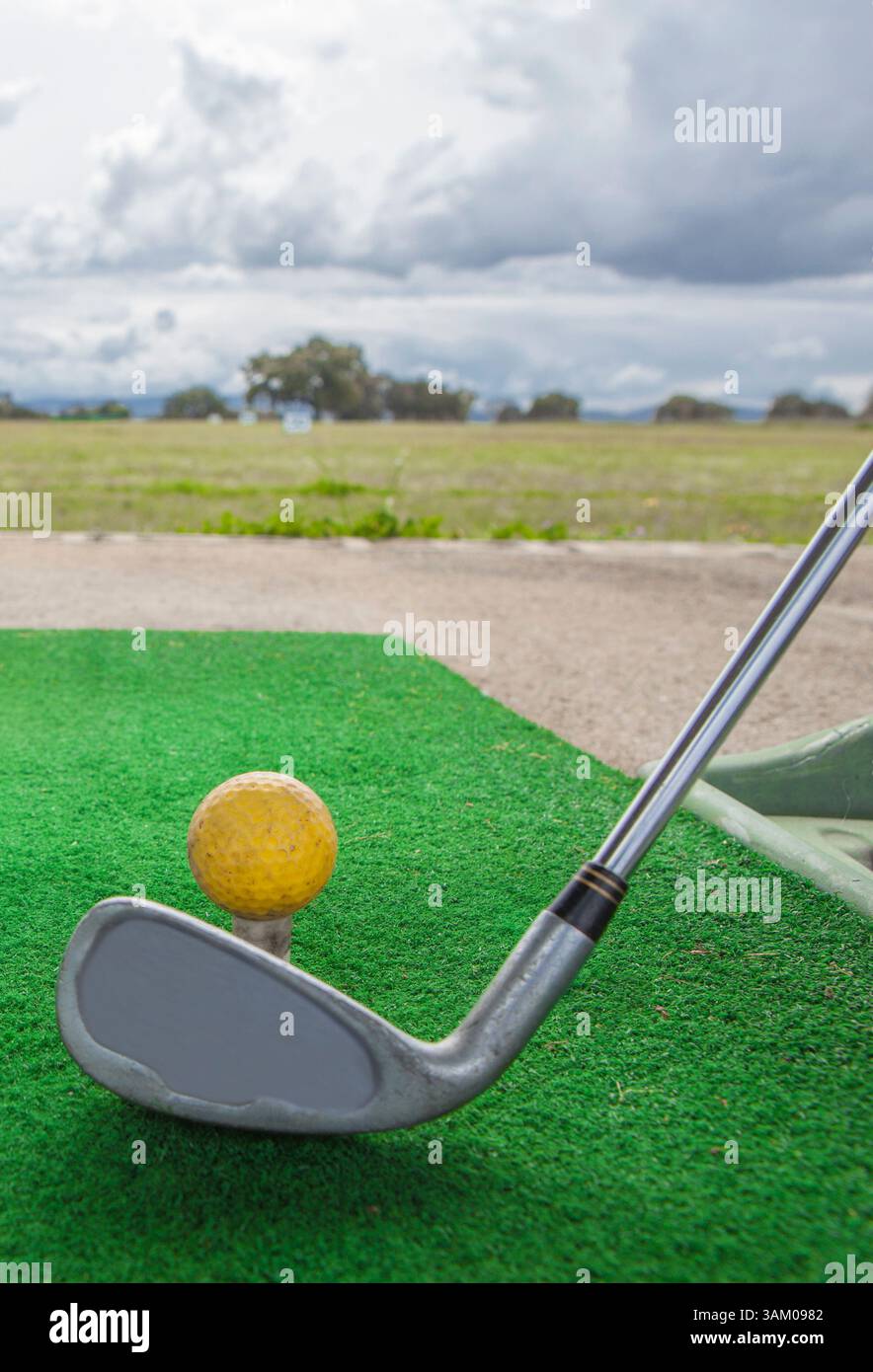 Golf beginners fairway for practicing swing and driving range. Golf ...