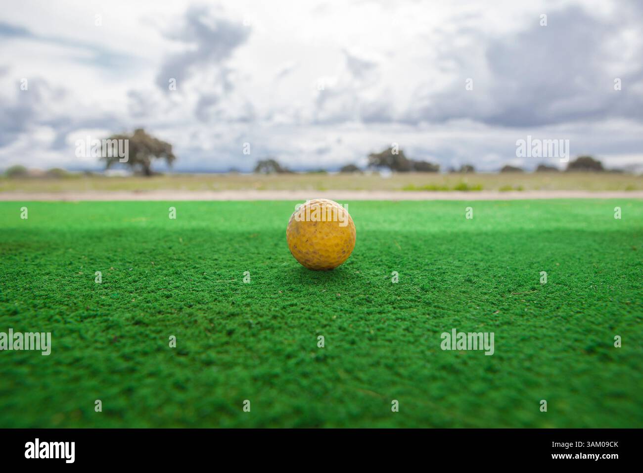 Golf beginners fairway for practicing swing and driving range. Golf ...