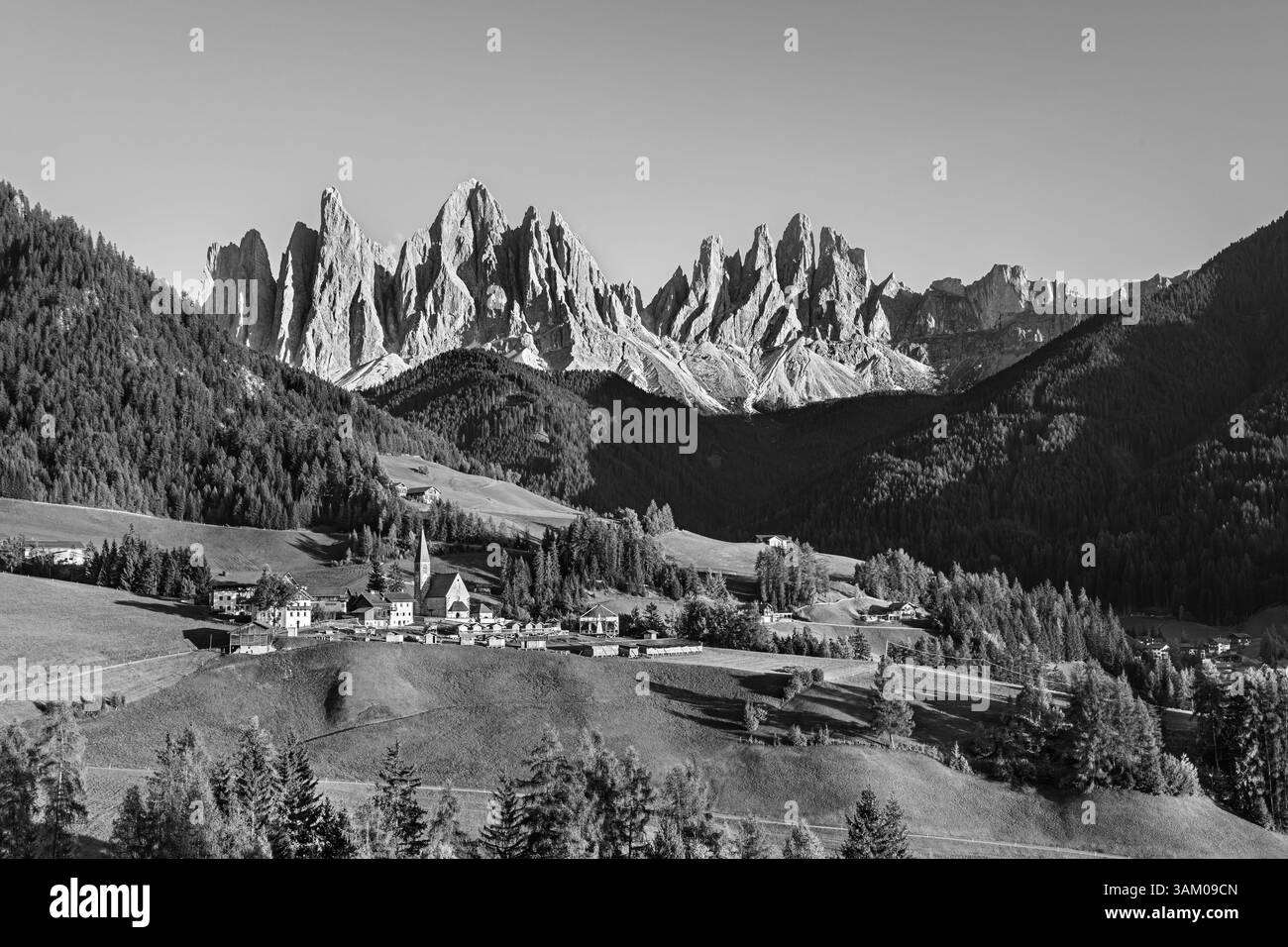 Famous alpine place of the world, Santa Maddalena village with magical ...