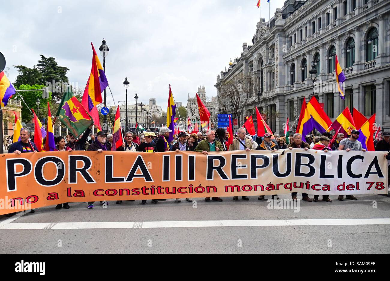 April 13, 2025, Madrid, Madrid, SPAIN: The republican demonstration ...