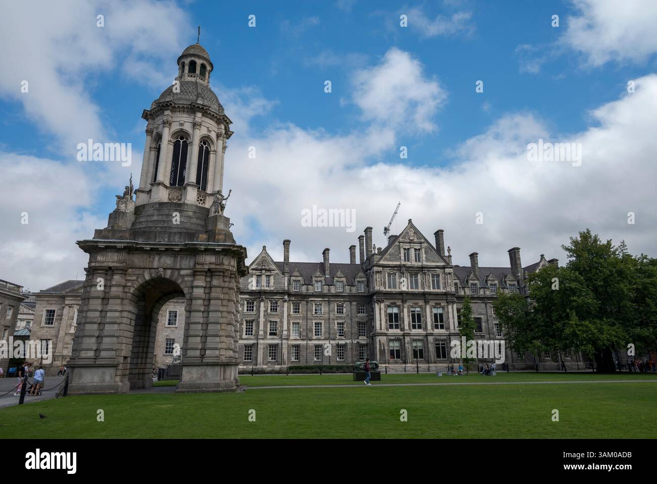 DUBLIN, IRELAND – AUGUST 10, 2023: View of the Trinity College campus ...