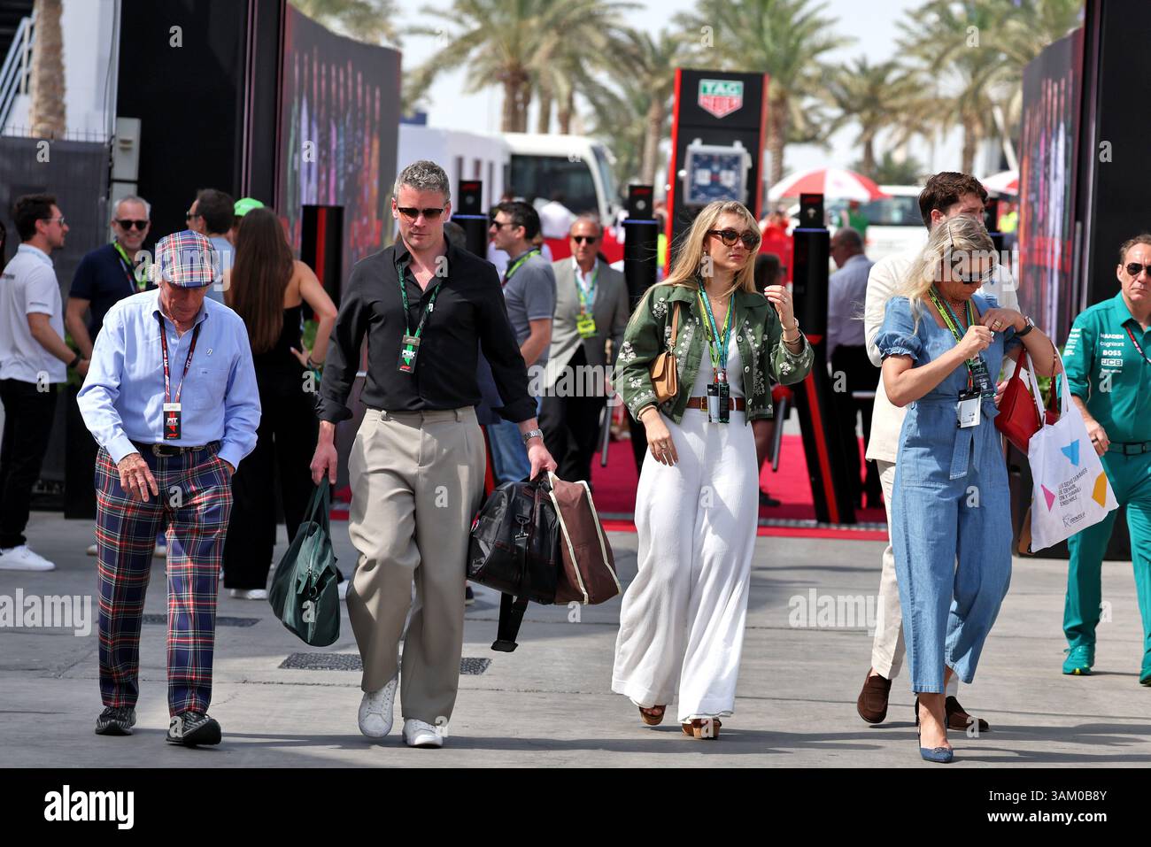 Sakhir, Bahrain. 13th Apr, 2025. Jackie Stewart (GBR) (Left). 13.04. ...