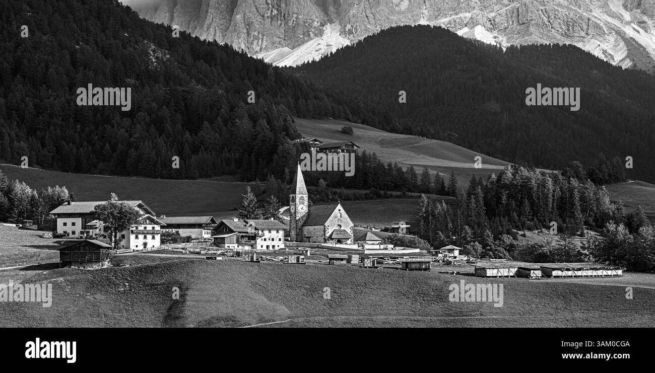 Famous alpine place of the world, Santa Maddalena village with magical ...