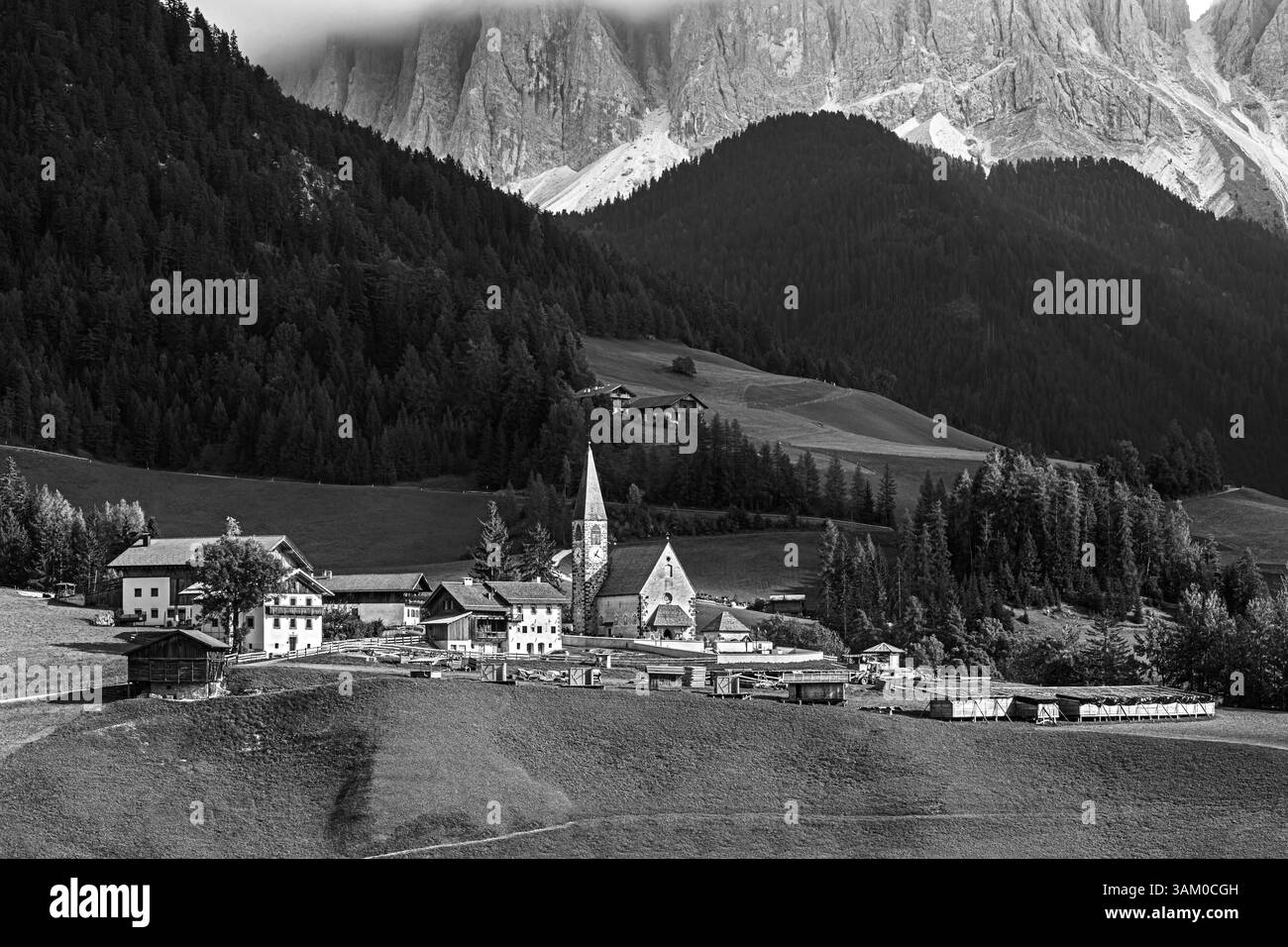 Famous alpine place of the world, Santa Maddalena village with magical ...