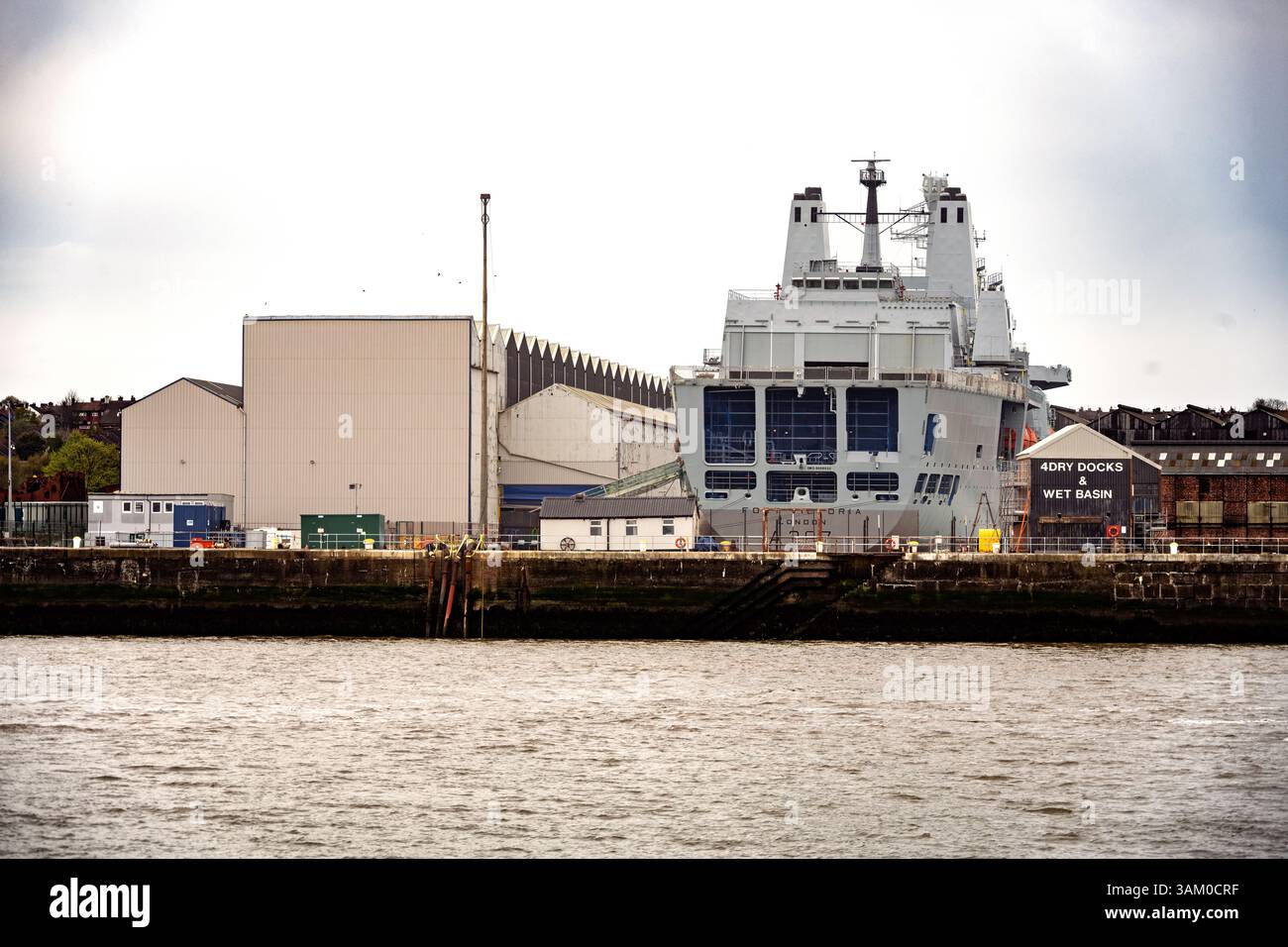 Camel Laird shipyard in Tranmere, Birkenhead on the Wirral. In dock ...