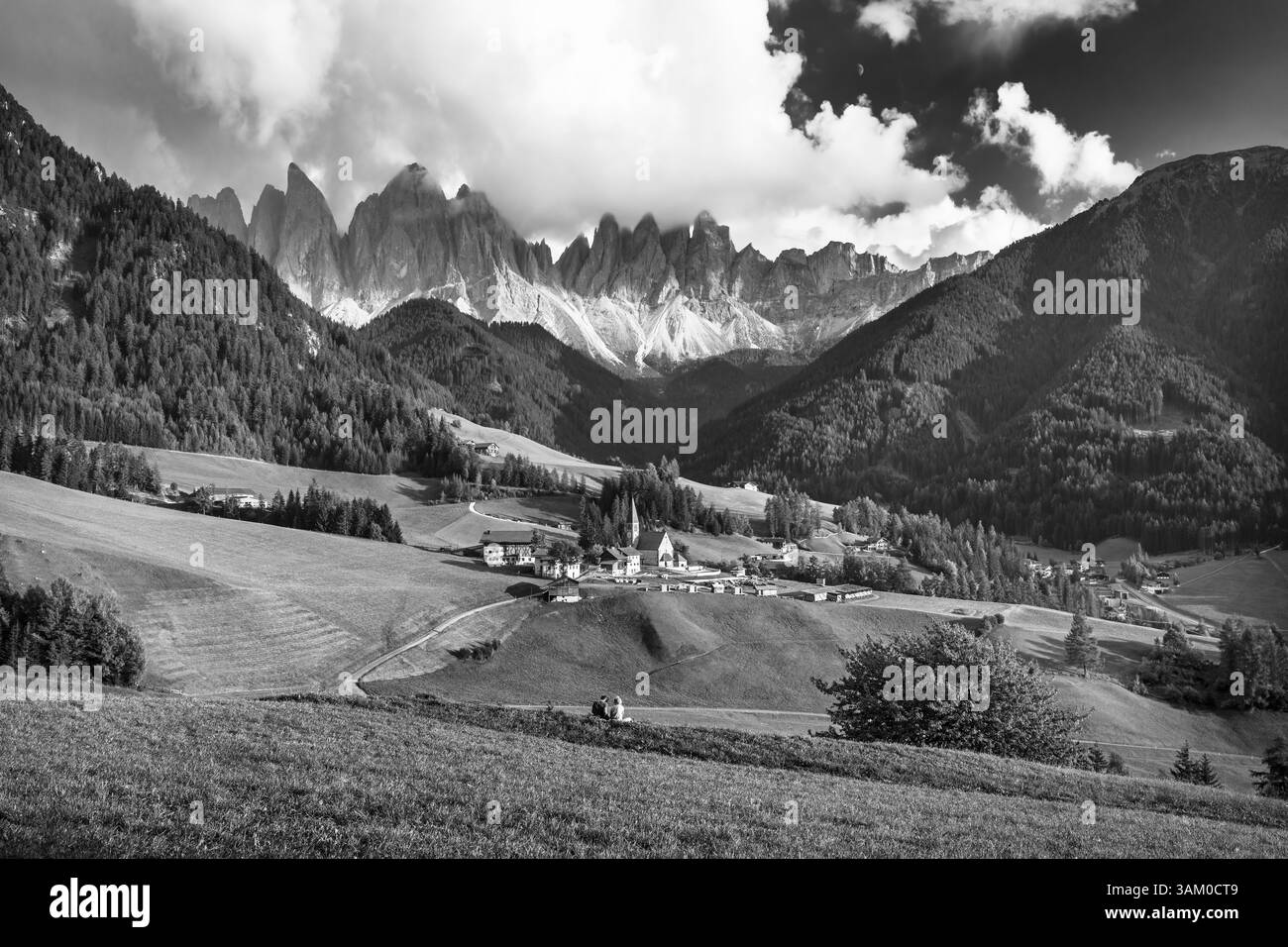 Famous alpine place of the world, Santa Maddalena village with magical ...